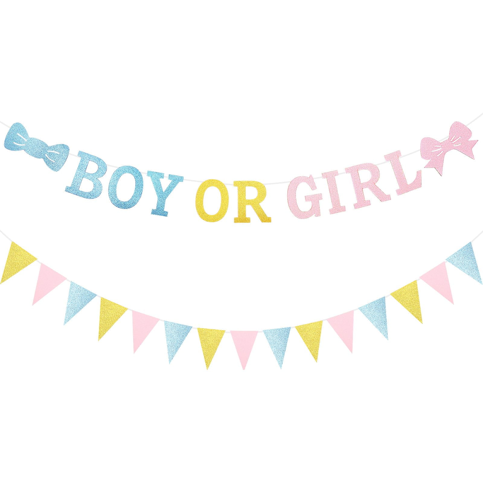 Clabby 2 PackUMRT Pre Strung Boy or Girl Banner No DIY Glitter Gender ...