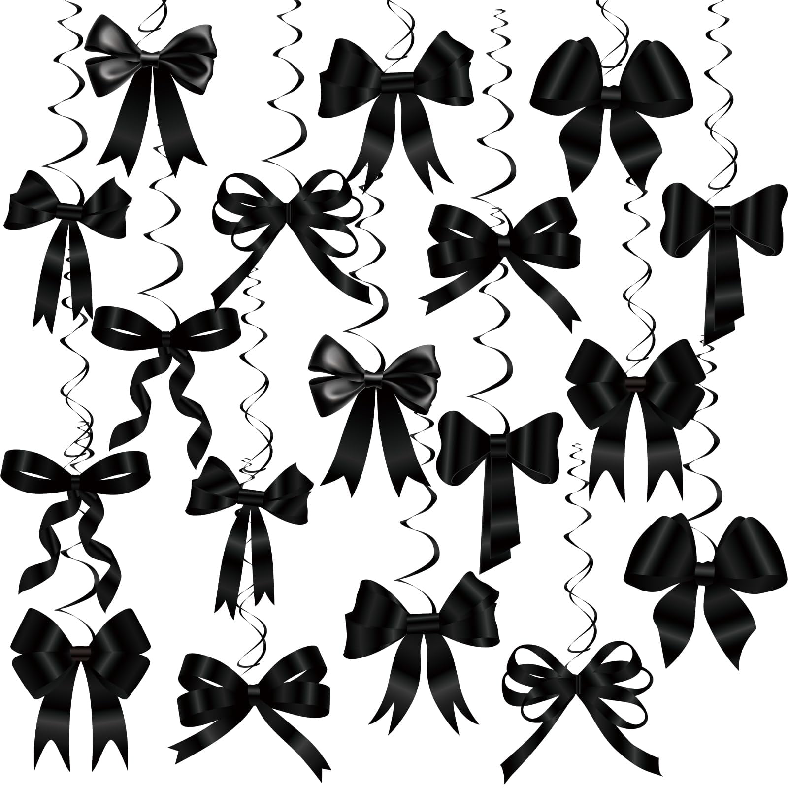 Clabby Black Bow Birthday Decorations Black BSL1 Coquette Hanging ...