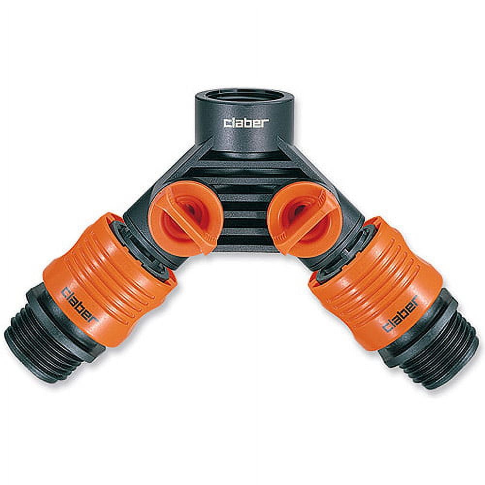 Claber 8599 Quick Connect Hose Fittings, Splitter 2 Way 3/4" Y Hose ...