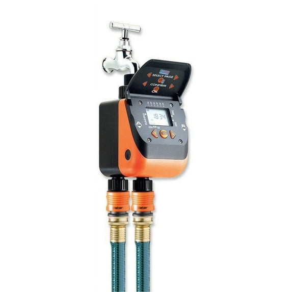 Claber 8420 2 Zone Garden Water Timer, Garden Supplies for Drip ...