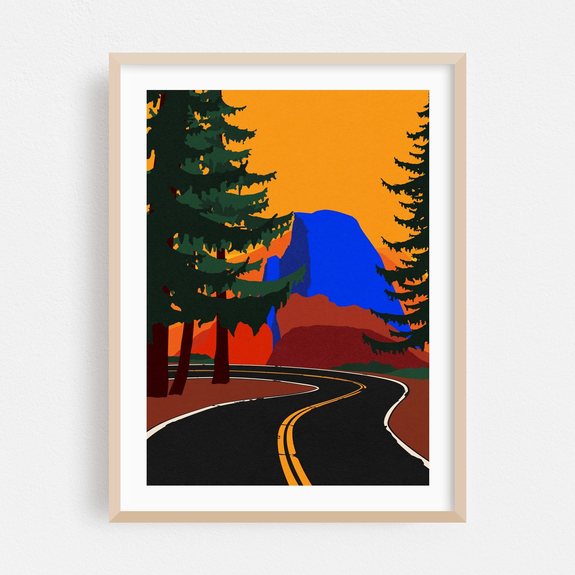 Clacier Road - Illustration Landscape Mountain Nature Forest Scenic ...