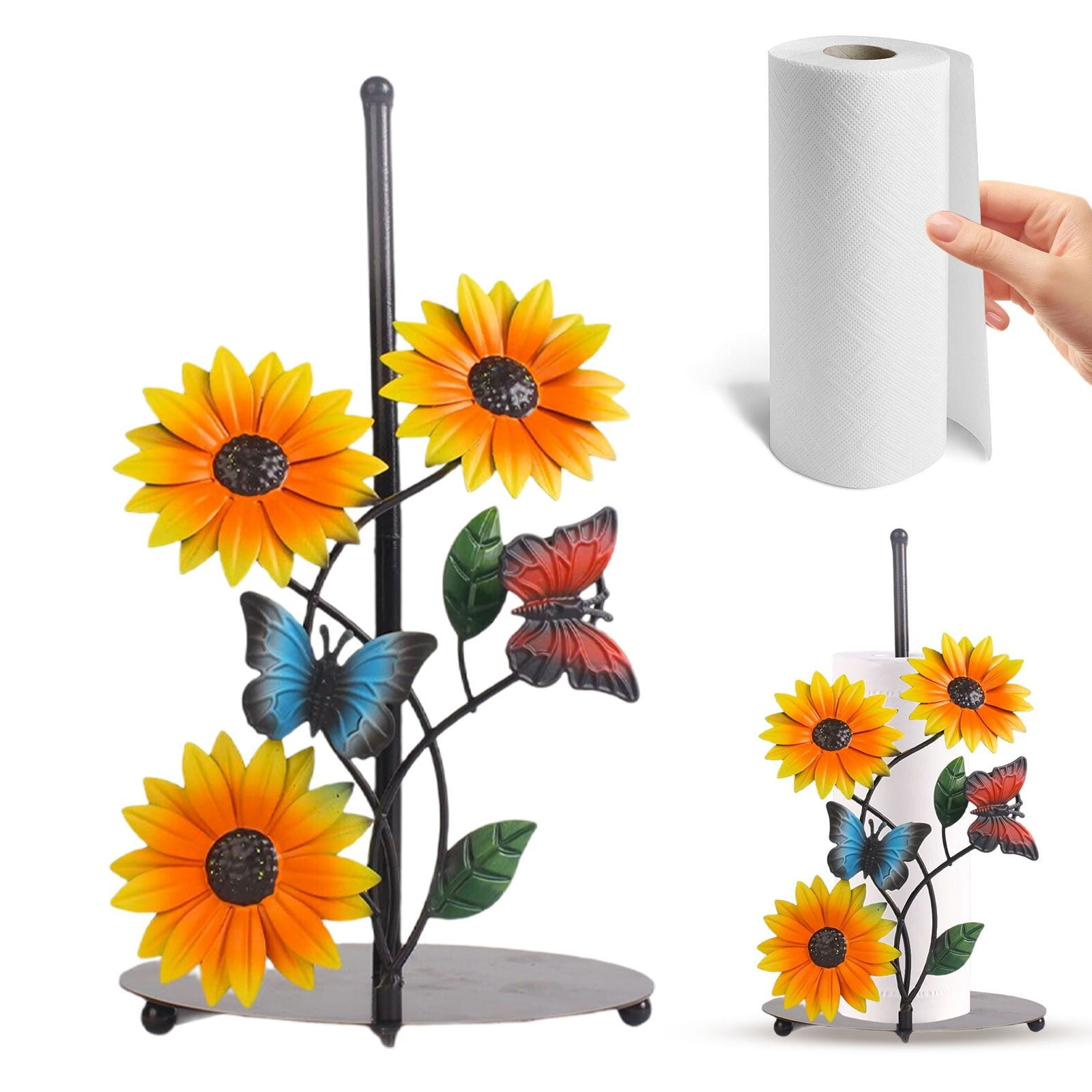 Claerance Rack Under $15 Countertop Metal Paper Towel Holder Flowers ...