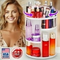 Claev 360° Rotating Makeup Organizer, Skincare & Small Brushes Storage ...