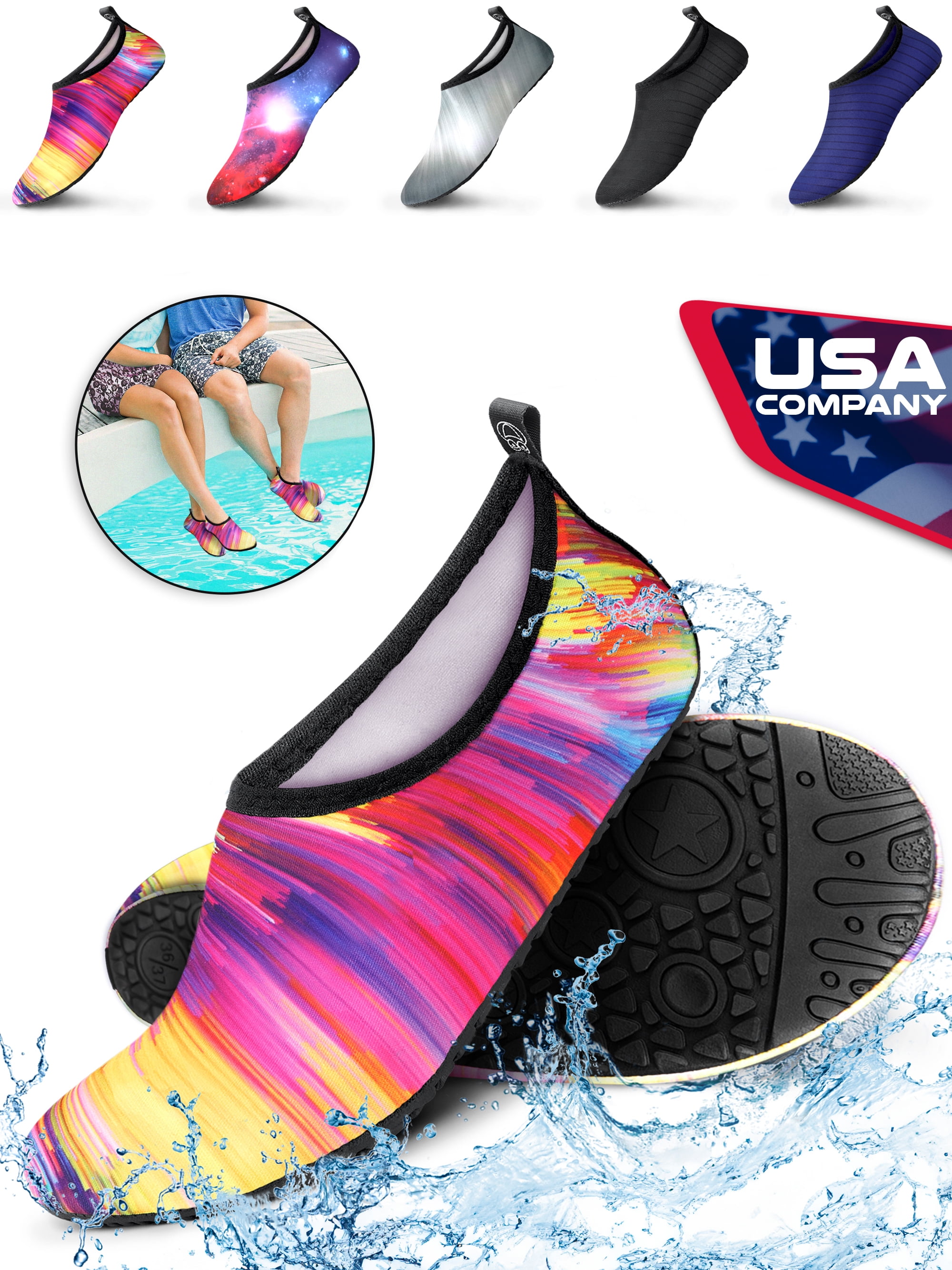 Claev Water Shoes for Pool and Swimming, Lightweight Mesh Aqua Socks ...