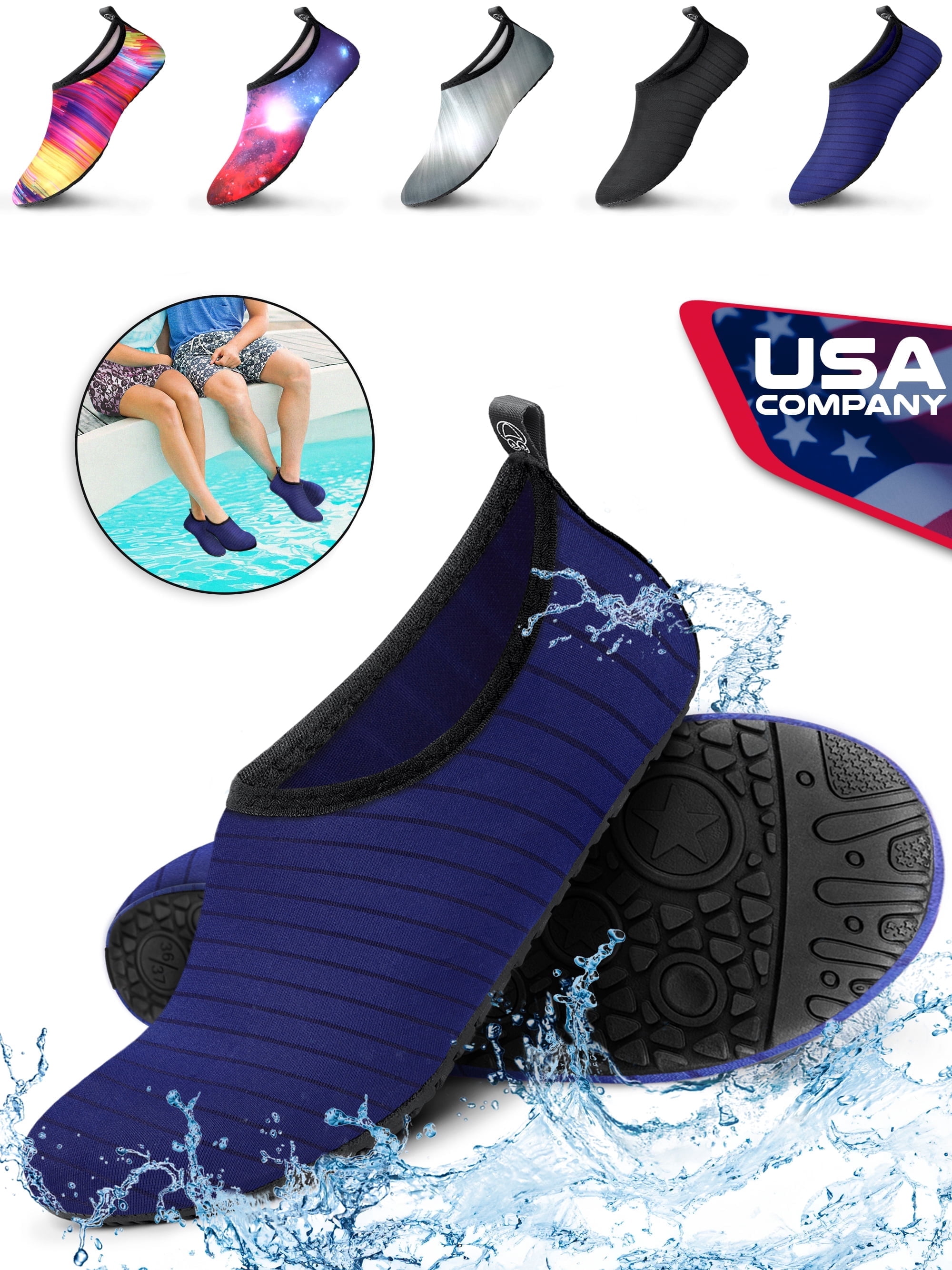 Claev Water Shoes, Lightweight Quick-Dry Aqua Socks, Non-Slip Barefoot ...