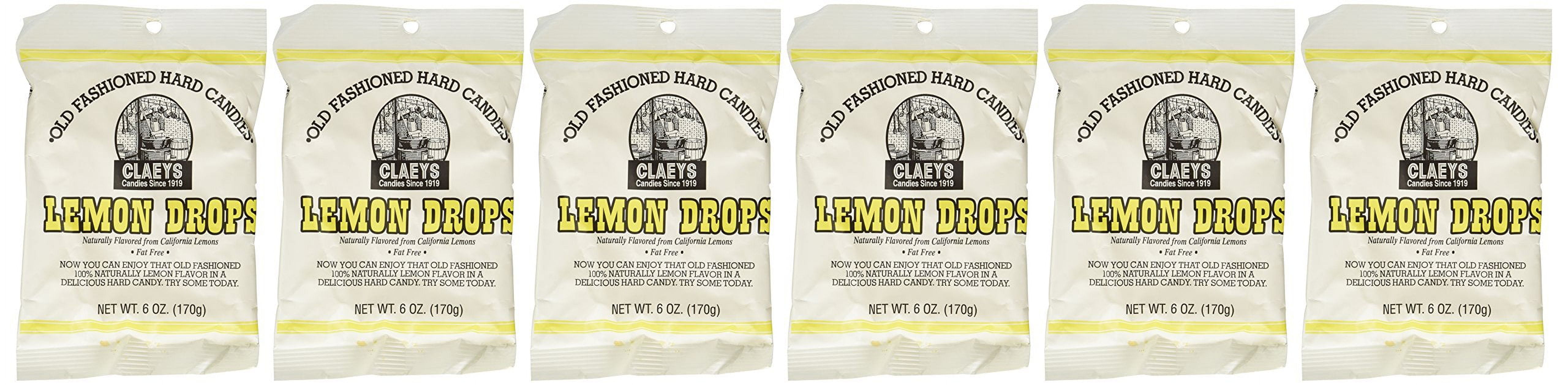 Claey's Candies Lemon Drop ESF27 Hard Candy, 6 Package Deal - Walmart.com