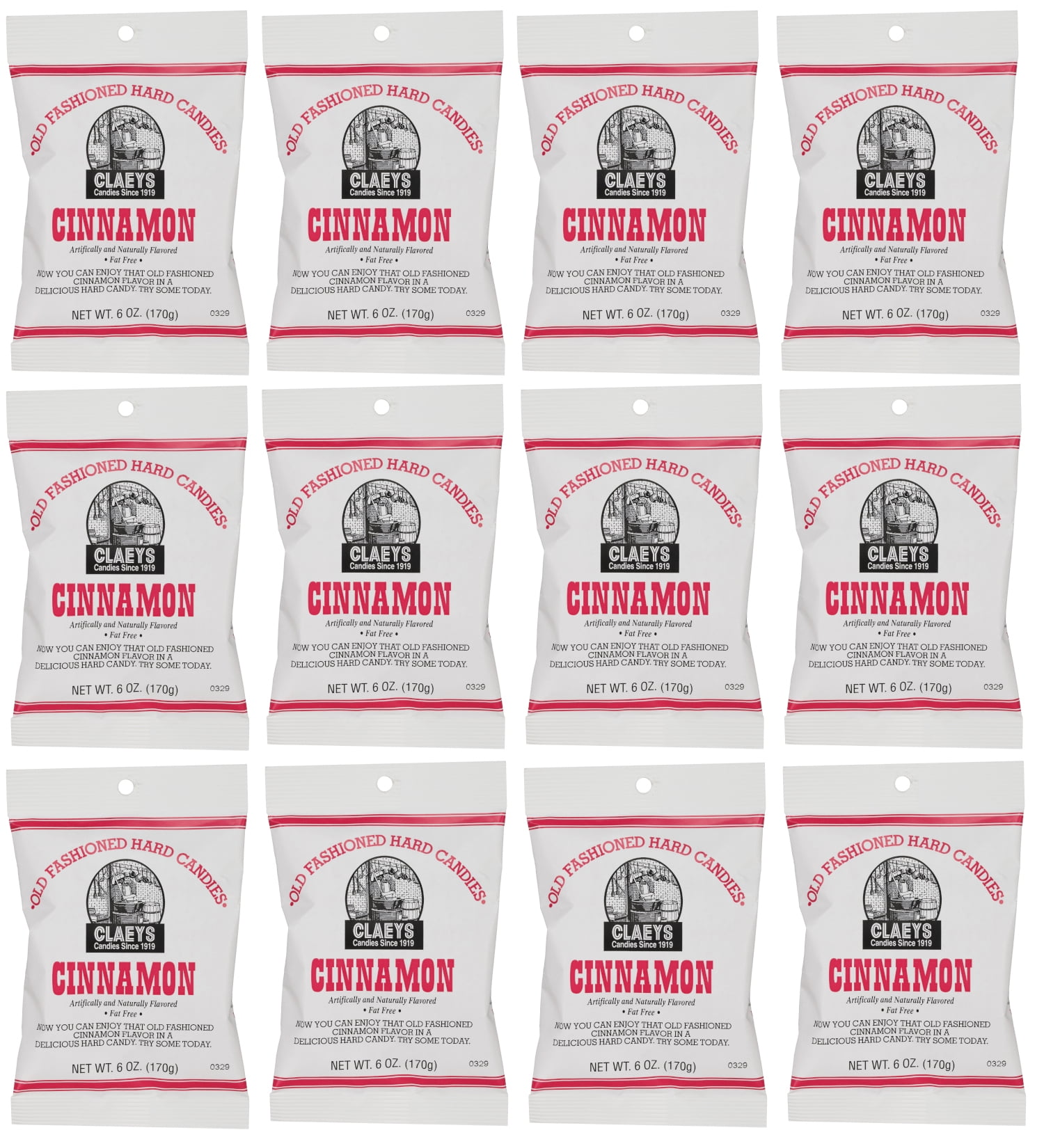 Claeys Old Fashioned Hard Candy - Cinnamon, 6oz (Pack of 12) Classic ...