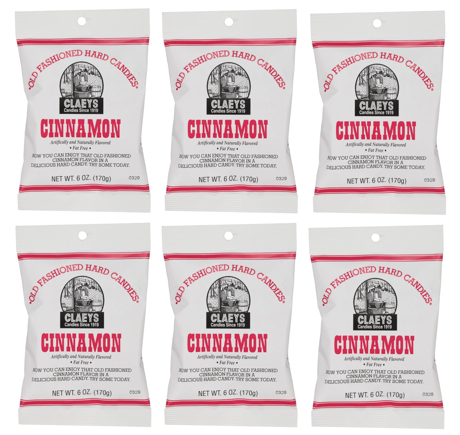 Claeys Old Fashioned Hard Candy - Cinnamon, 6oz (Pack of 6) Classic ...
