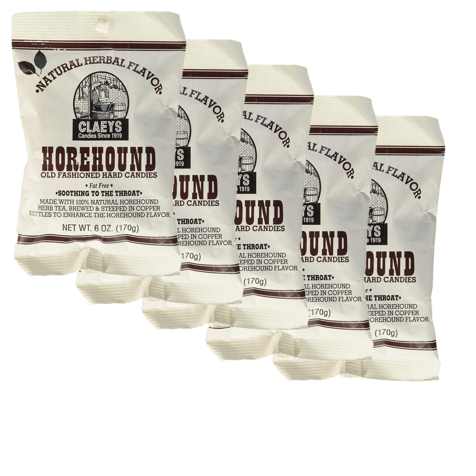 Claeys Old Fashioned Hard DMF15 Candy, Horehound, 6 Ounce - 5 Pack ...