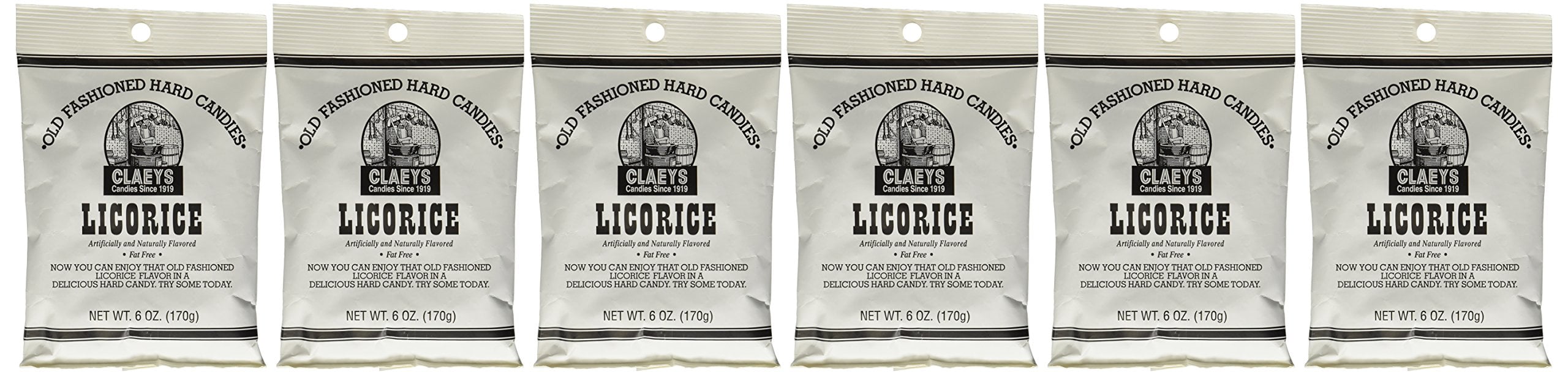 Claeys Candies Licorice Old Fashioned Hard Candy - Fat-Free, 6-Pack ...