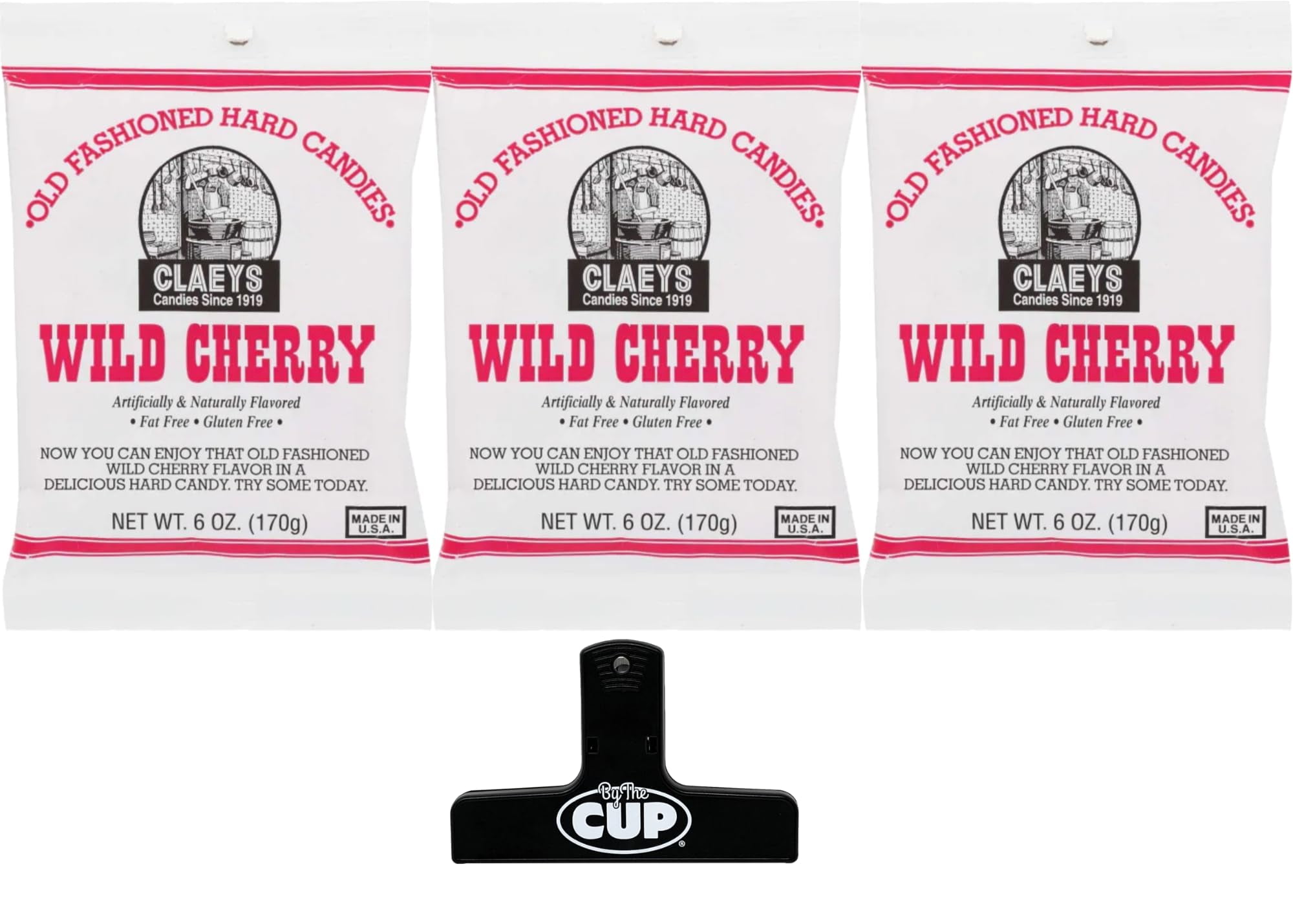 Claeys Old Fashioned Sugared Hard Candy, Wild Cherry Flavor, 6 oz (Pack ...
