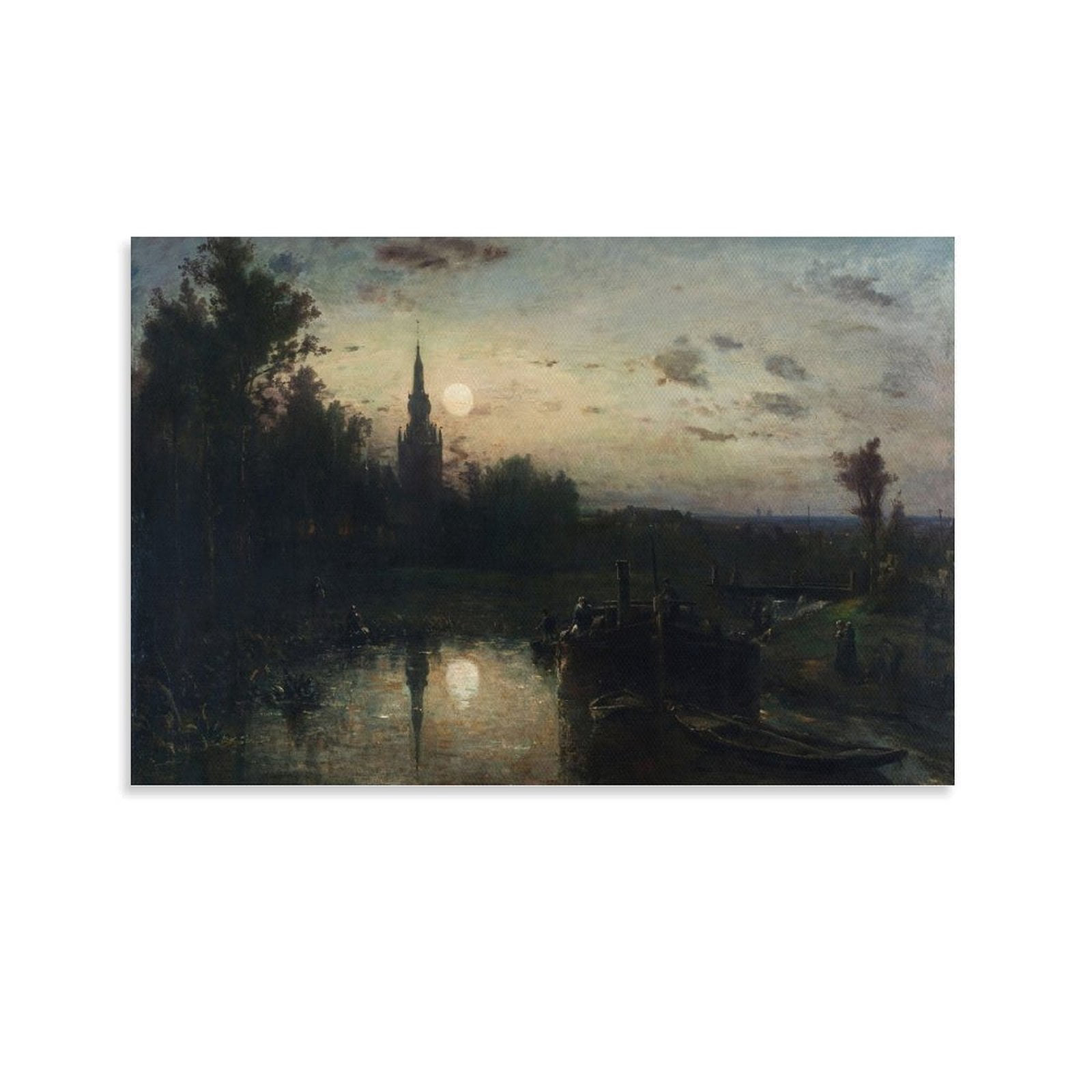 Clair De Lune À Overschie Johan Barthold Jongkind Painter Poster ...