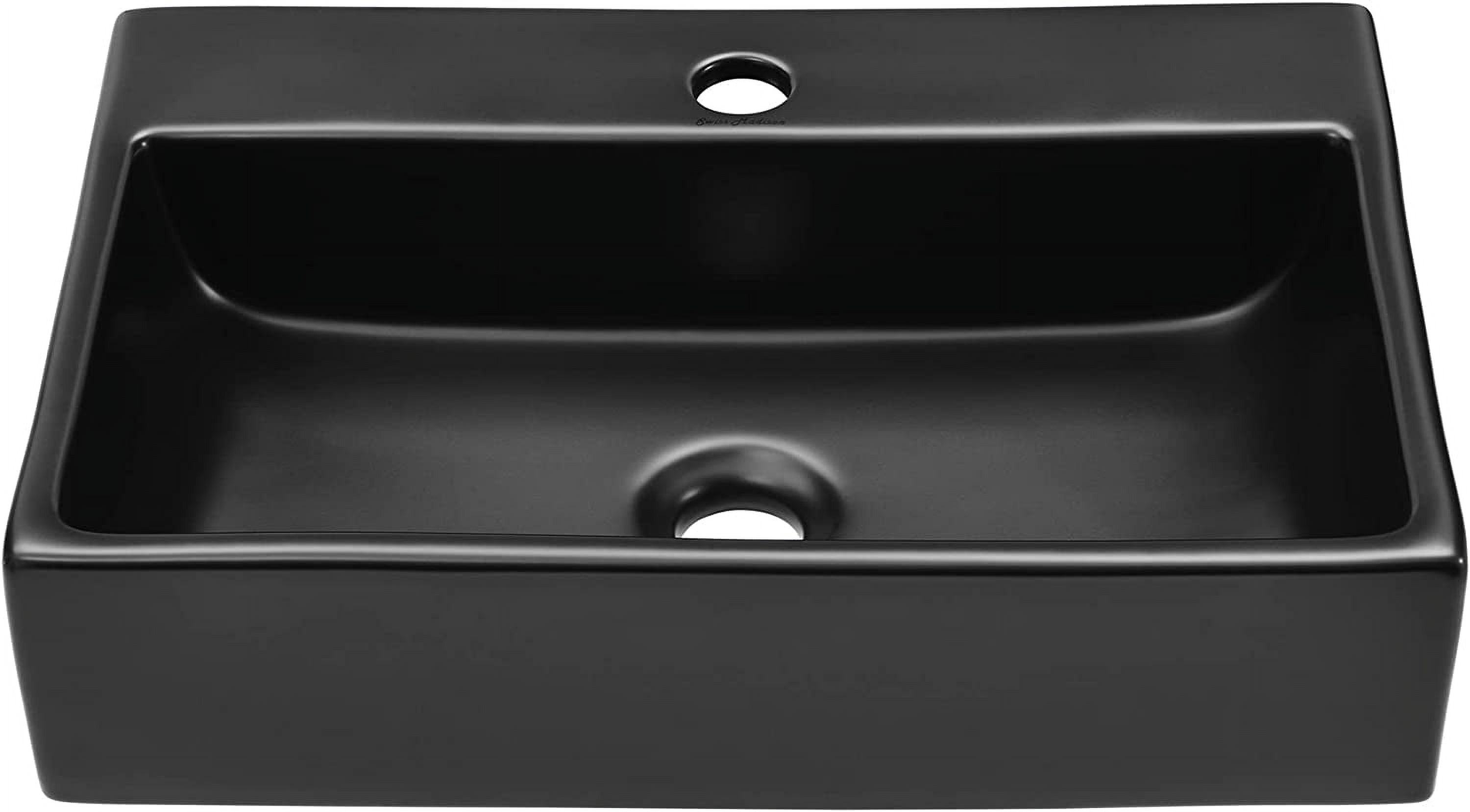 Claire 20 Rectangle Ceramic Vessel Sink, Matte Black - Walmart.com