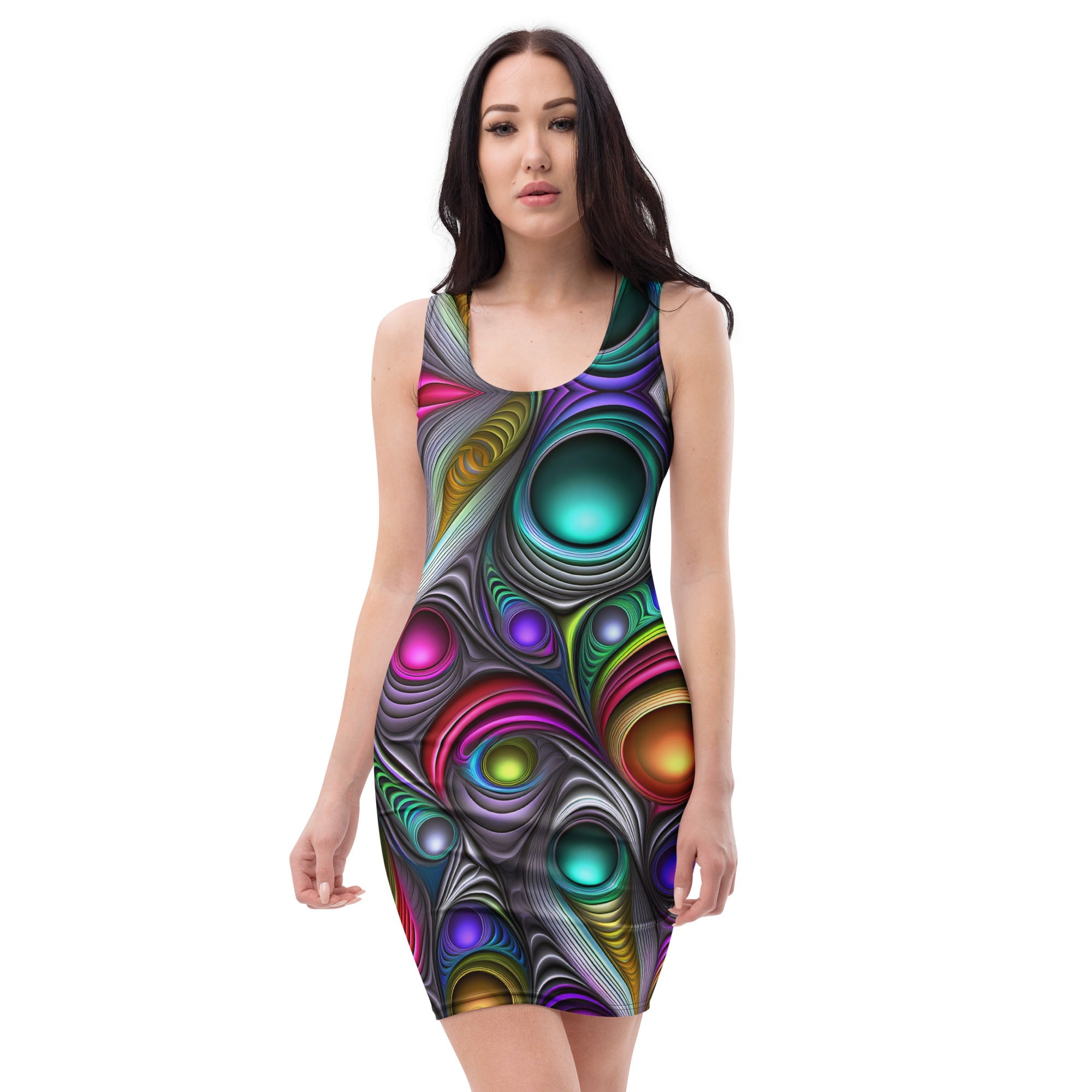 Claire, Abstract Poly-Span Dress, Ladies Abstract Dress, Abstract Dress ...