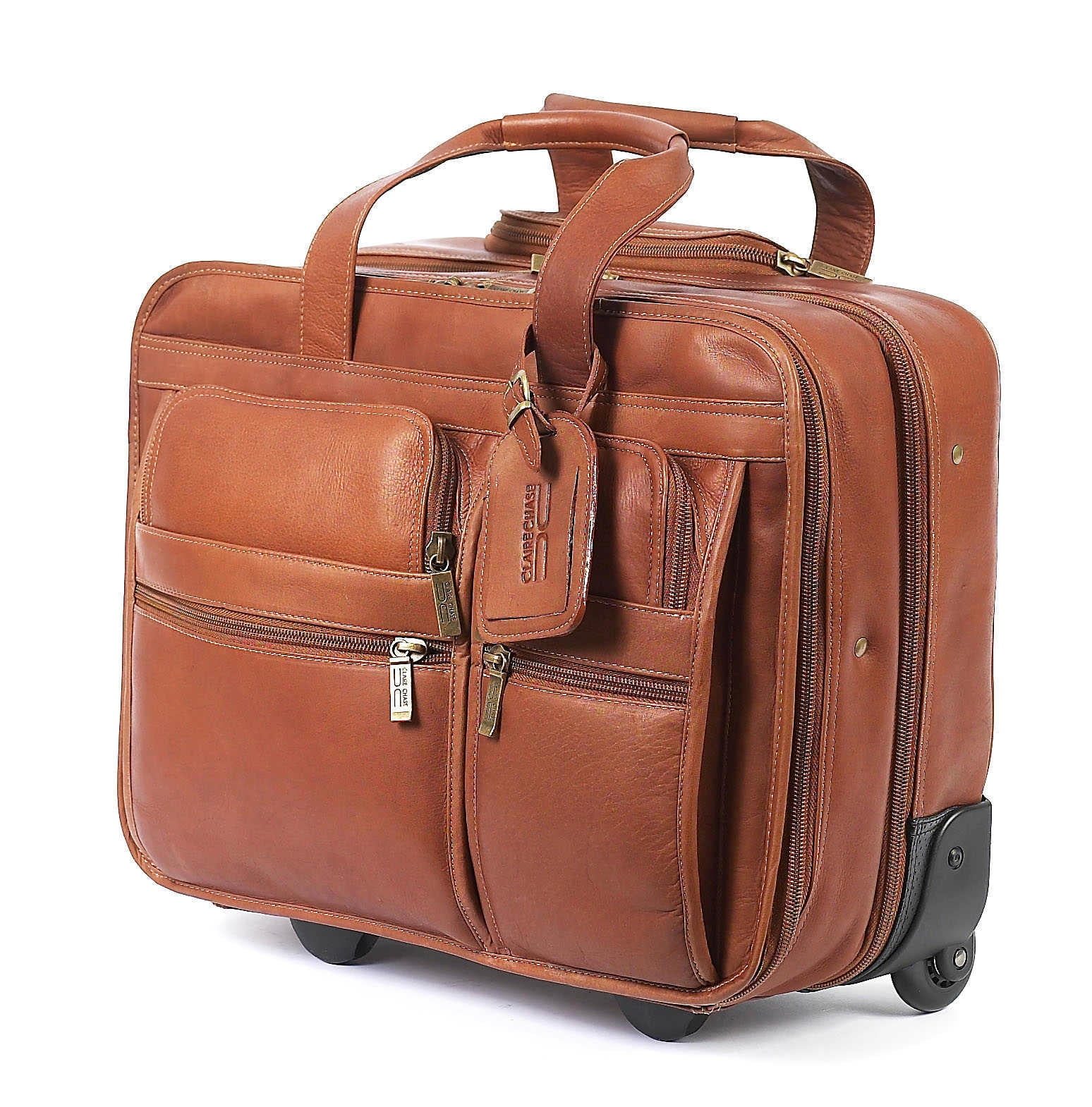 Claire Chase Rolling Leather Computer Brief Assorted Colors - Walmart.com