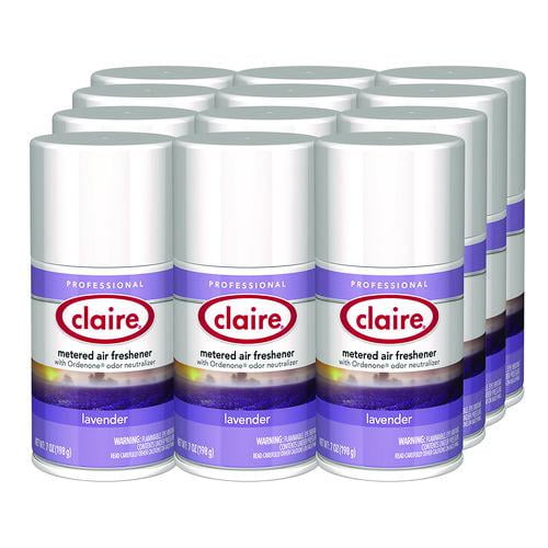 Claire Metered Air Freshener, Lavender, 11 oz Aerosol Spray, 12/Carton ...