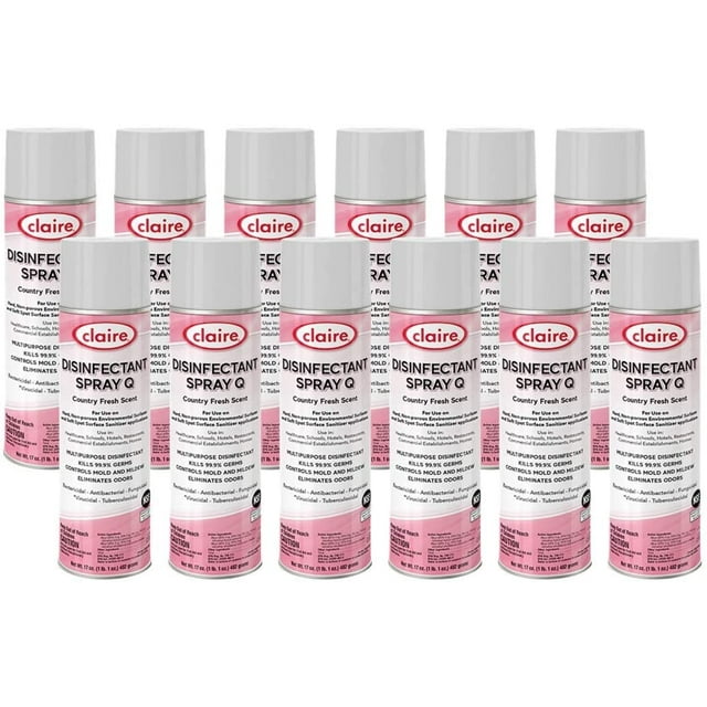 Claire Multipurpose Disinfectant Spray, Country Fresh Scent, 17oz 12 ...