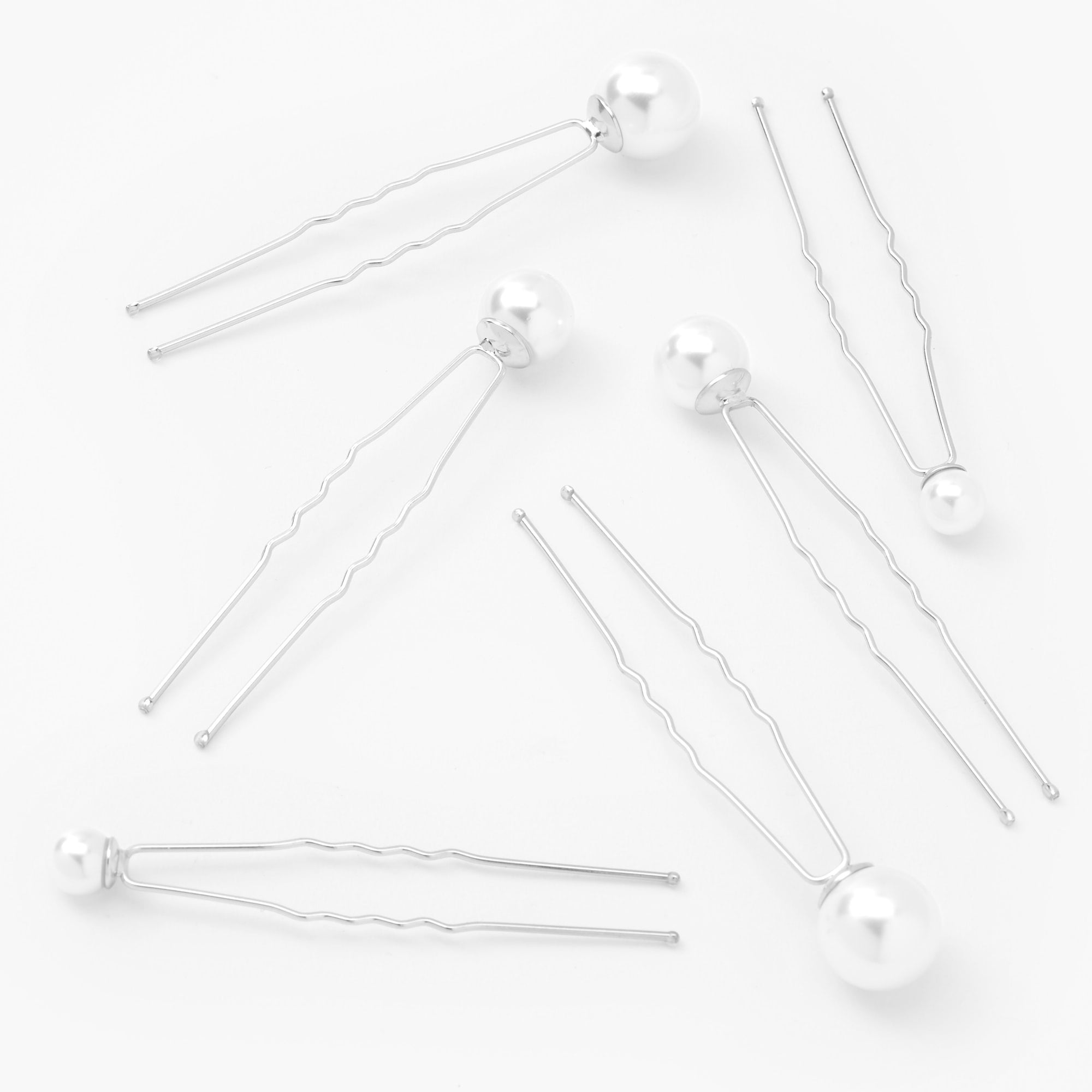 Claire's 6-Pack Pearl Stud Bobby Hair Pins - Walmart.com