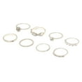 Claire's 8 Piece Silver Metal Ring Set Small/Medium Female, Teen ...
