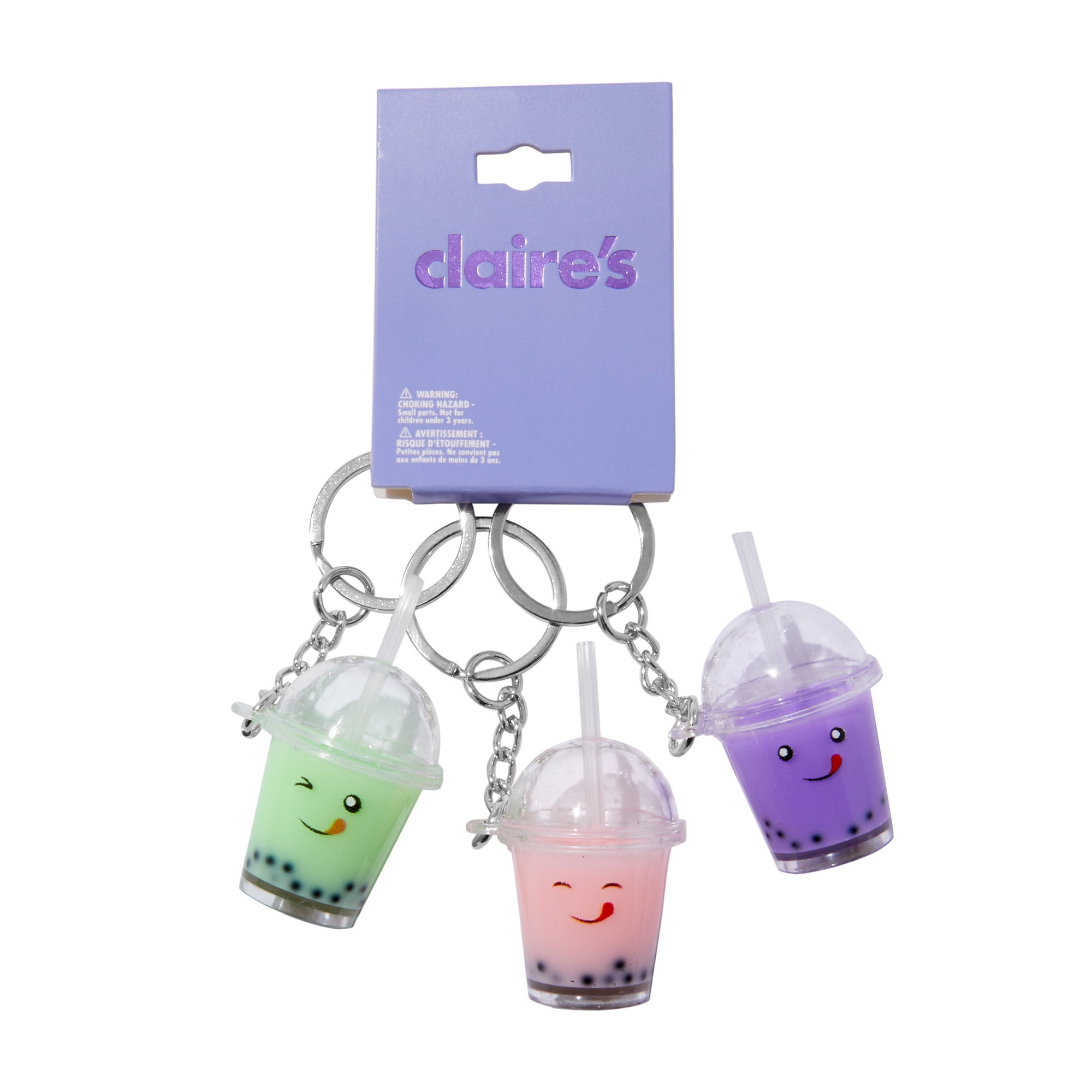 Claire's Best Friend Smiley Face Bubble Tea (Purple, Green, and Pink ...