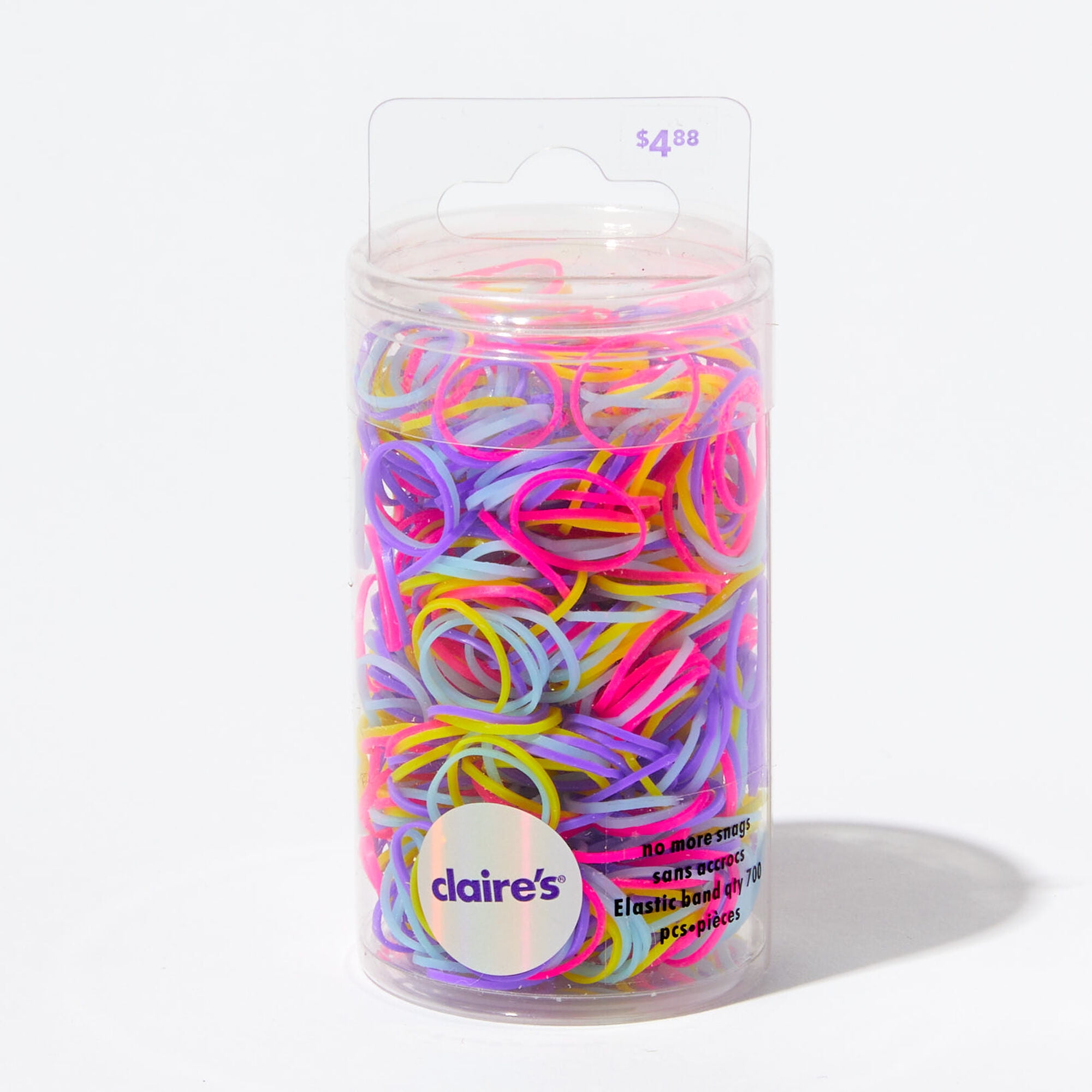 Claire's Kids Bright Neon Rainbow Elastic Ponytail Hair Accessories ...