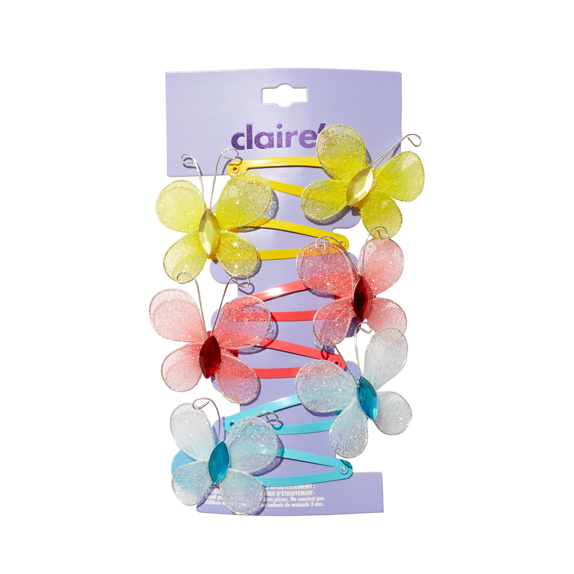 Claire's Children's Yellow, Red, and Blue Butterfly Decorative Hair ...