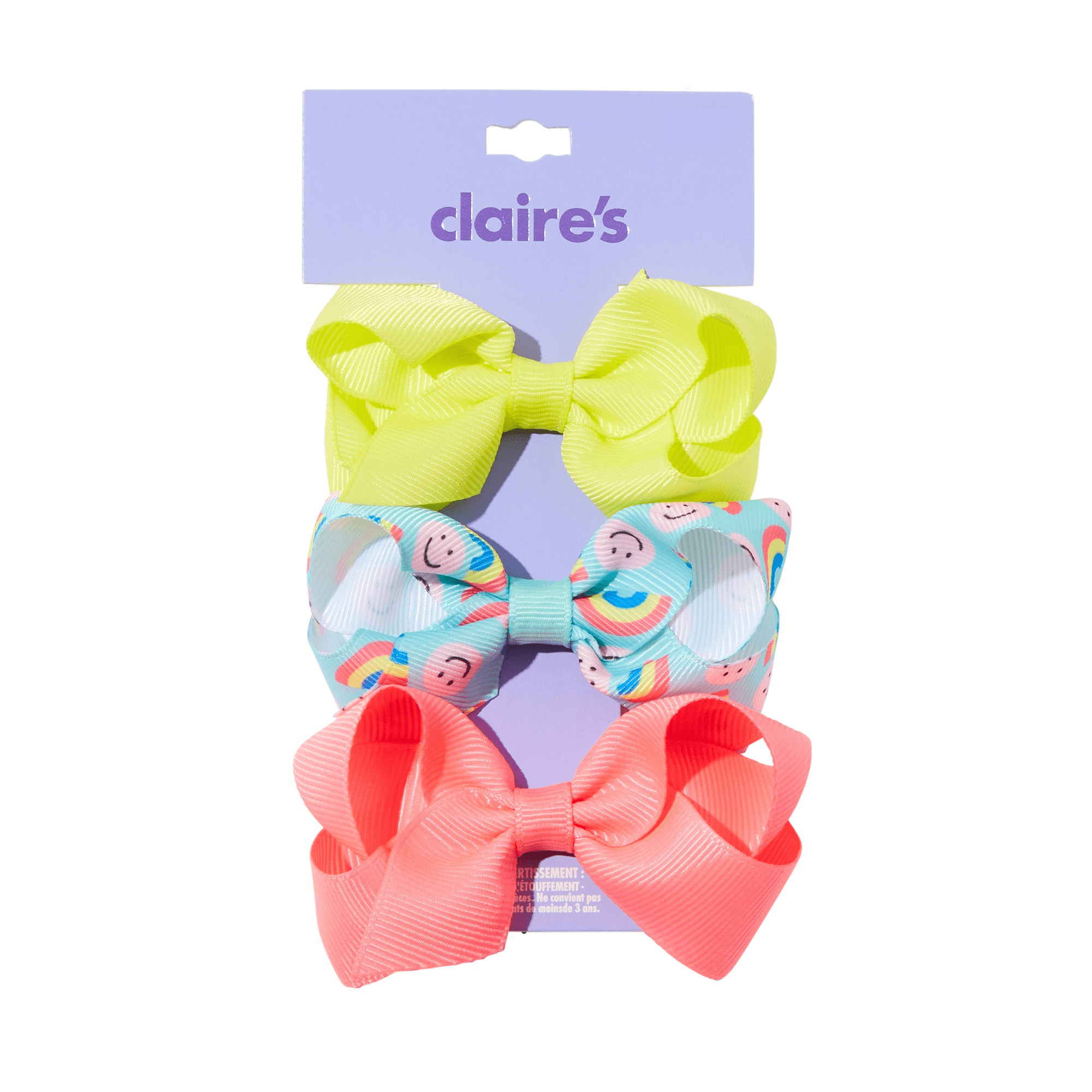Claire's Childrens Smiley Face Peach and Yellow Bows on Beak Hair Clips ...
