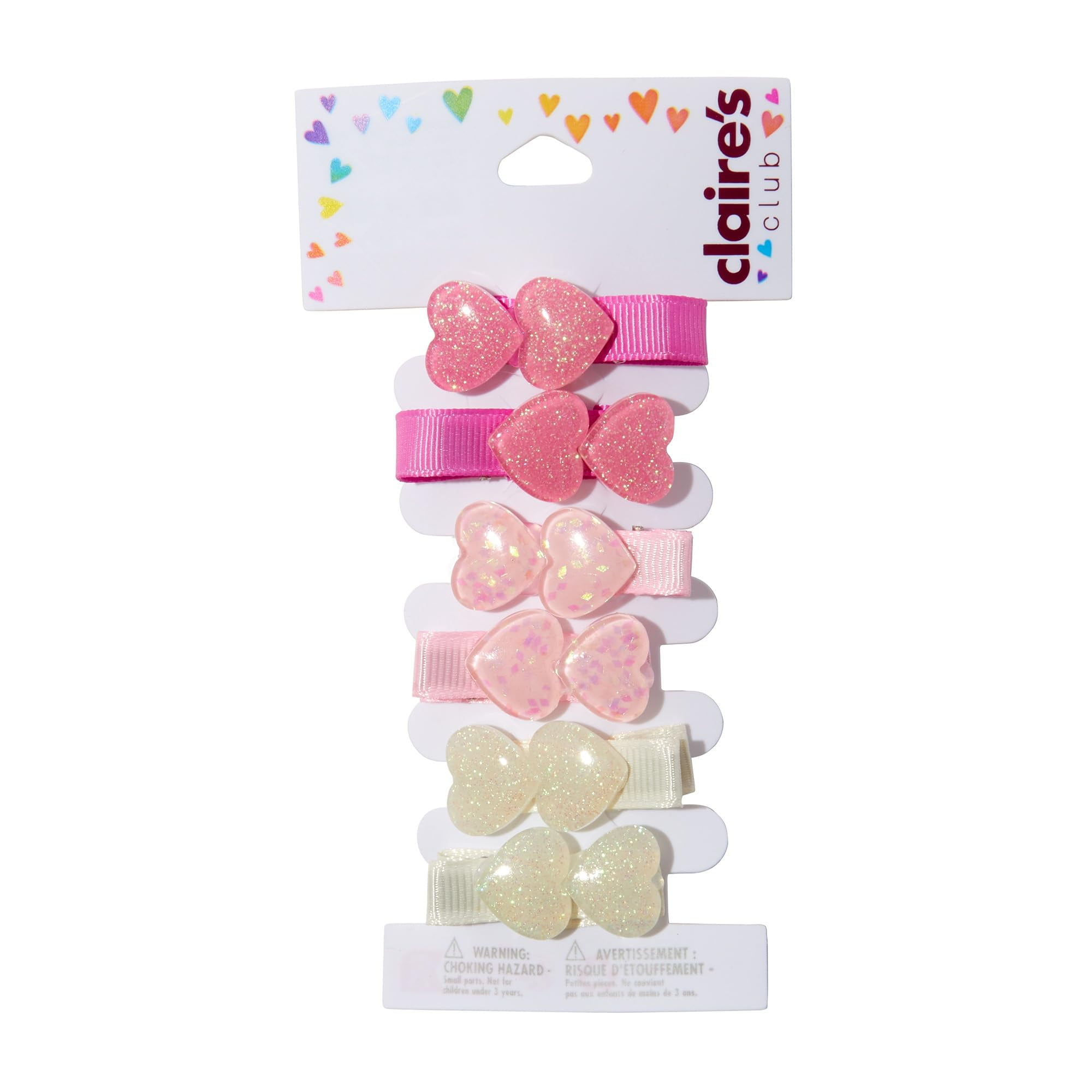 Claire’s Club Fabric Hair Clips - Variety Shades of Pink - 6 Pack of ...