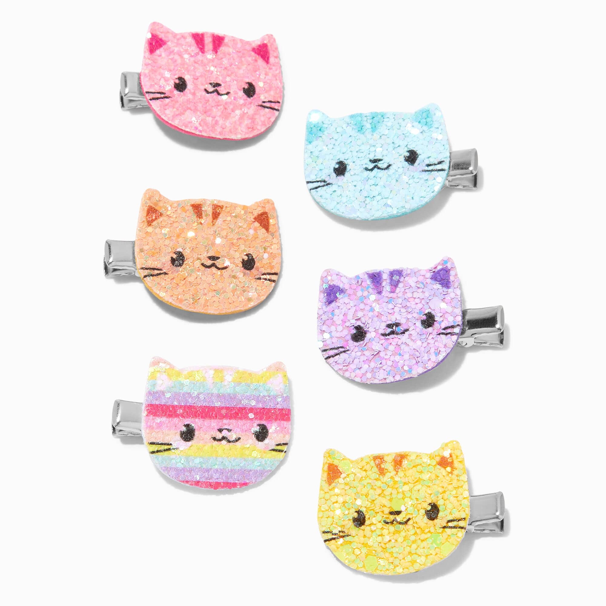Claire's Club Glitter Cat Hair Clips, Intended for Little Girls Ages 3 ...