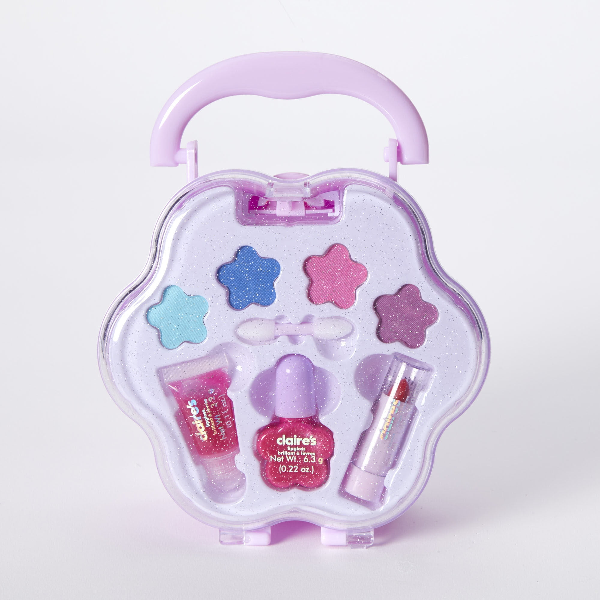 Claire's Club Little Girl Lilac Flower Makeup Kit with Carrying Handle ...