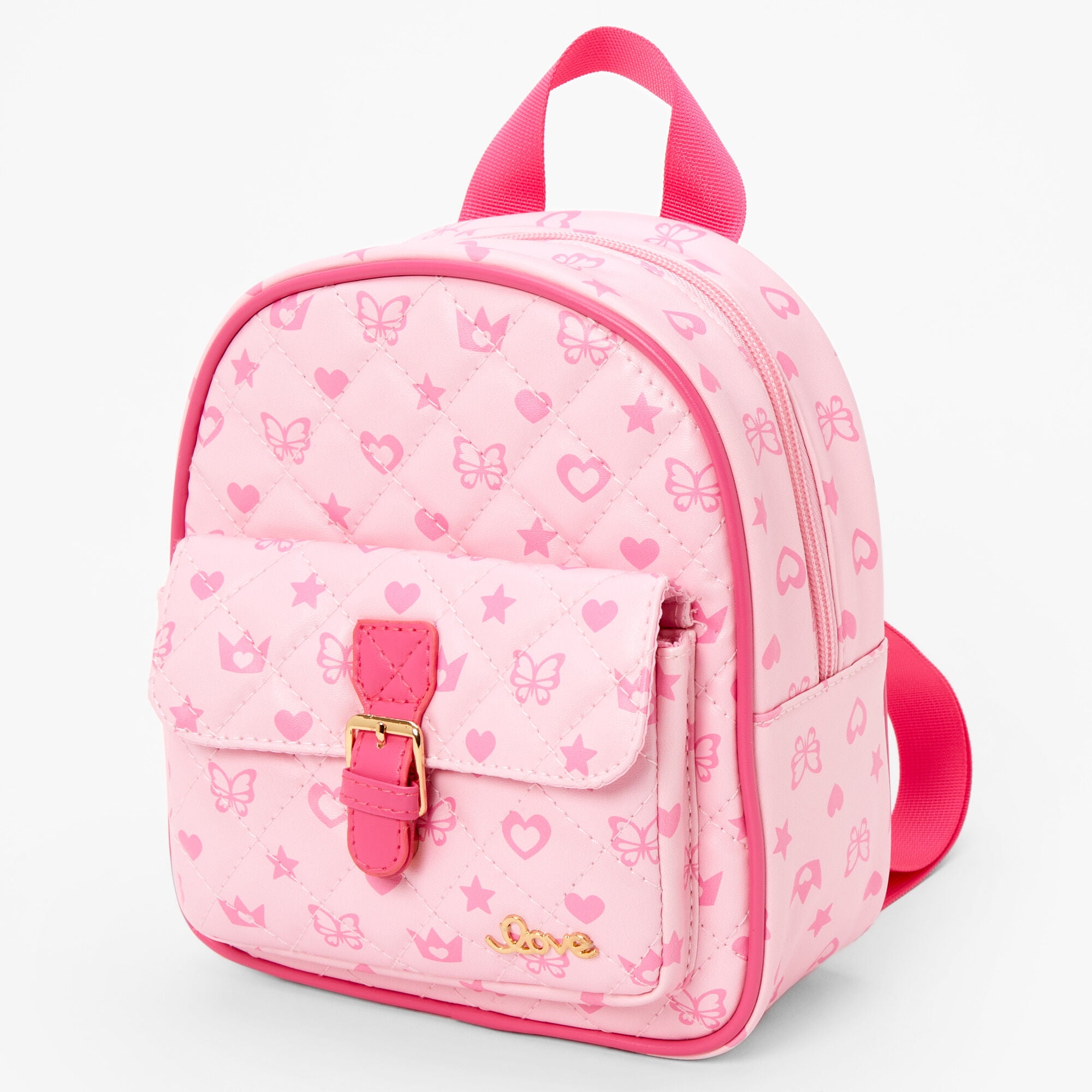 Claire's Club Kids Mini Backpack, Pink, Adjustable Straps, 6W x 7.5H x ...