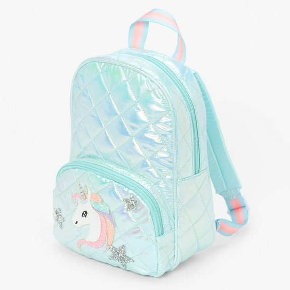 Claire's Club Mini Backpack - Mint Sparkle Unicorn Design - Walmart.com