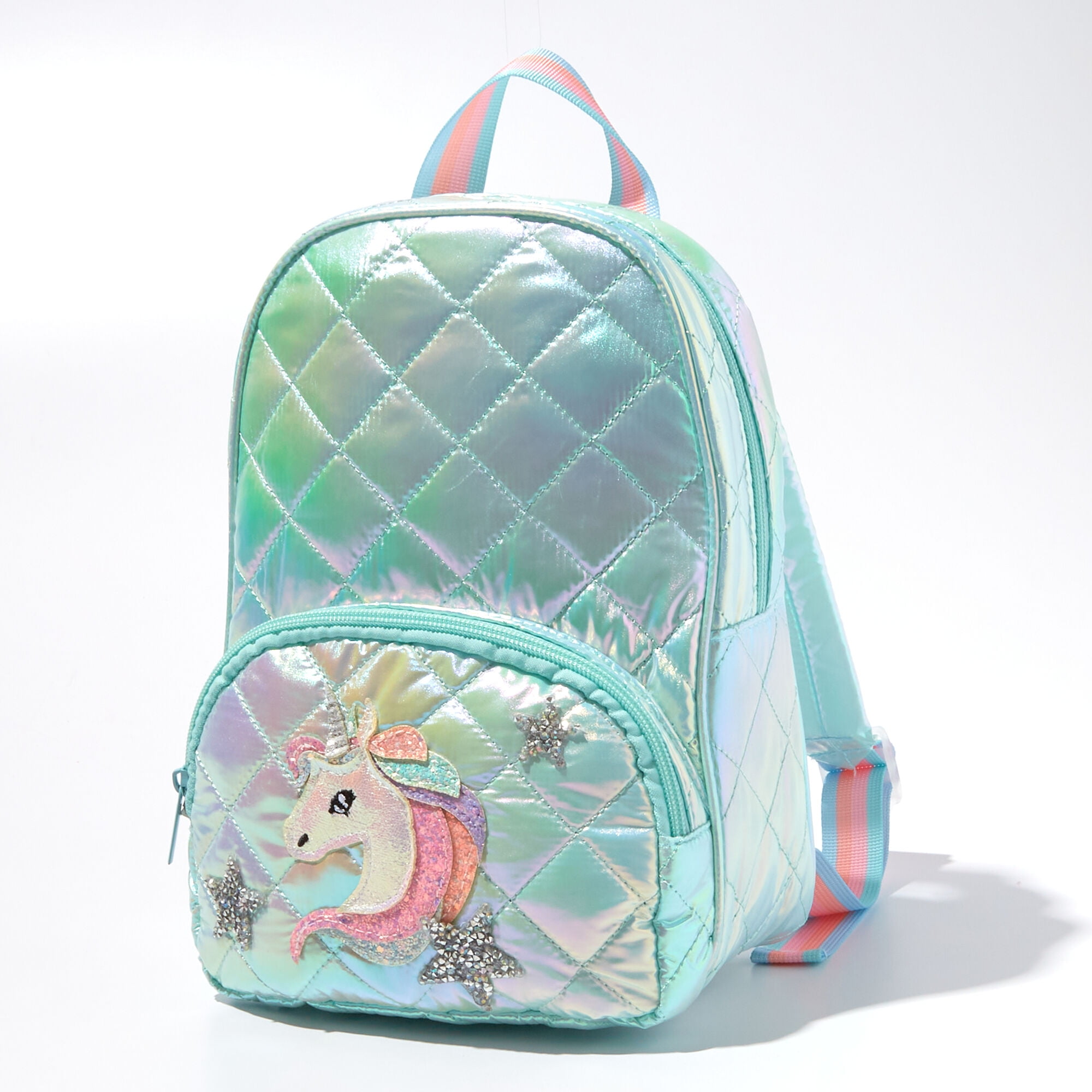 "Claire's Mint Sparkle Iridescent Unicorn Mini Backpack, 7.5"" W x 9 ...