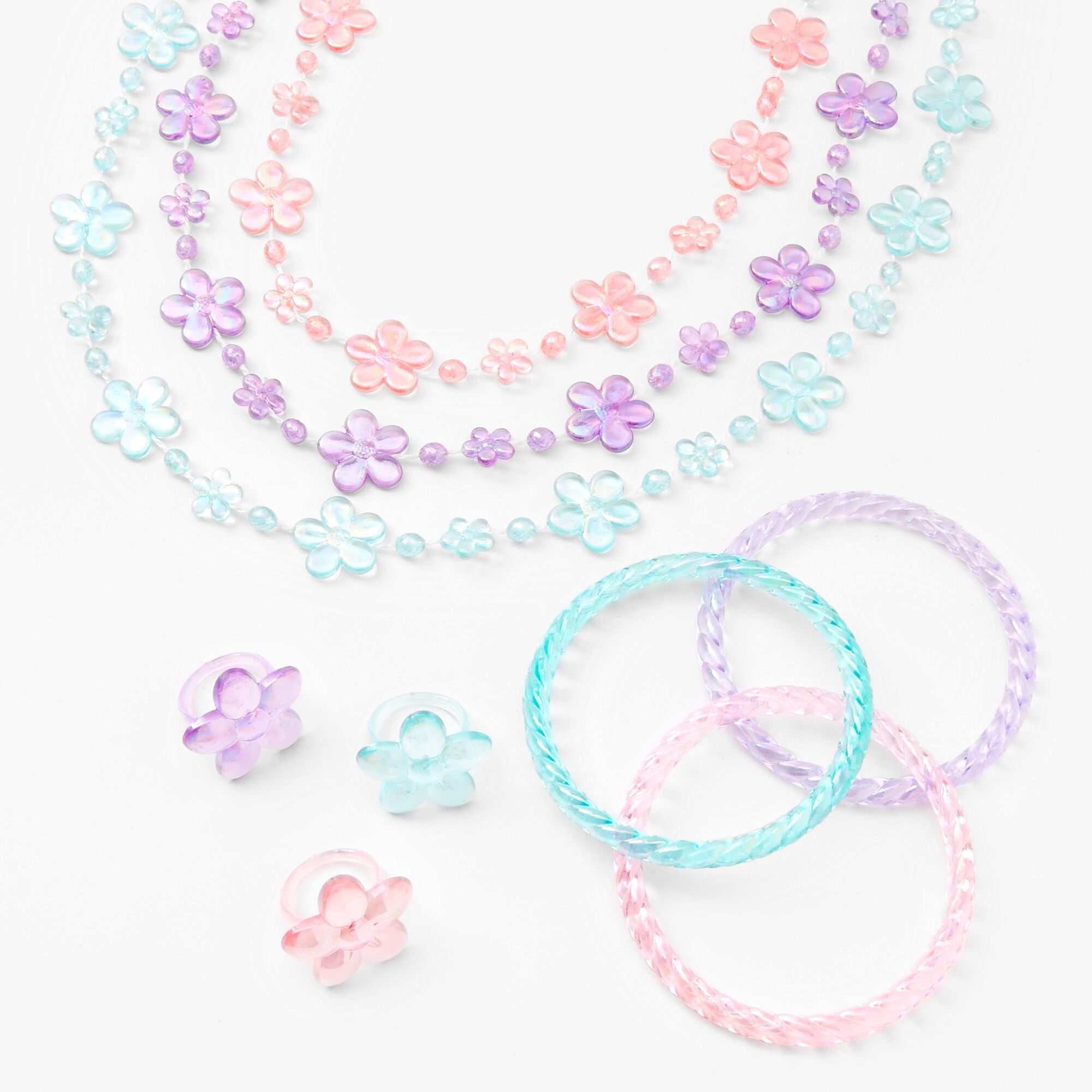 Claire's Club Kids Fashion Pretty Necklace - Pastel Flowers No Metal ...