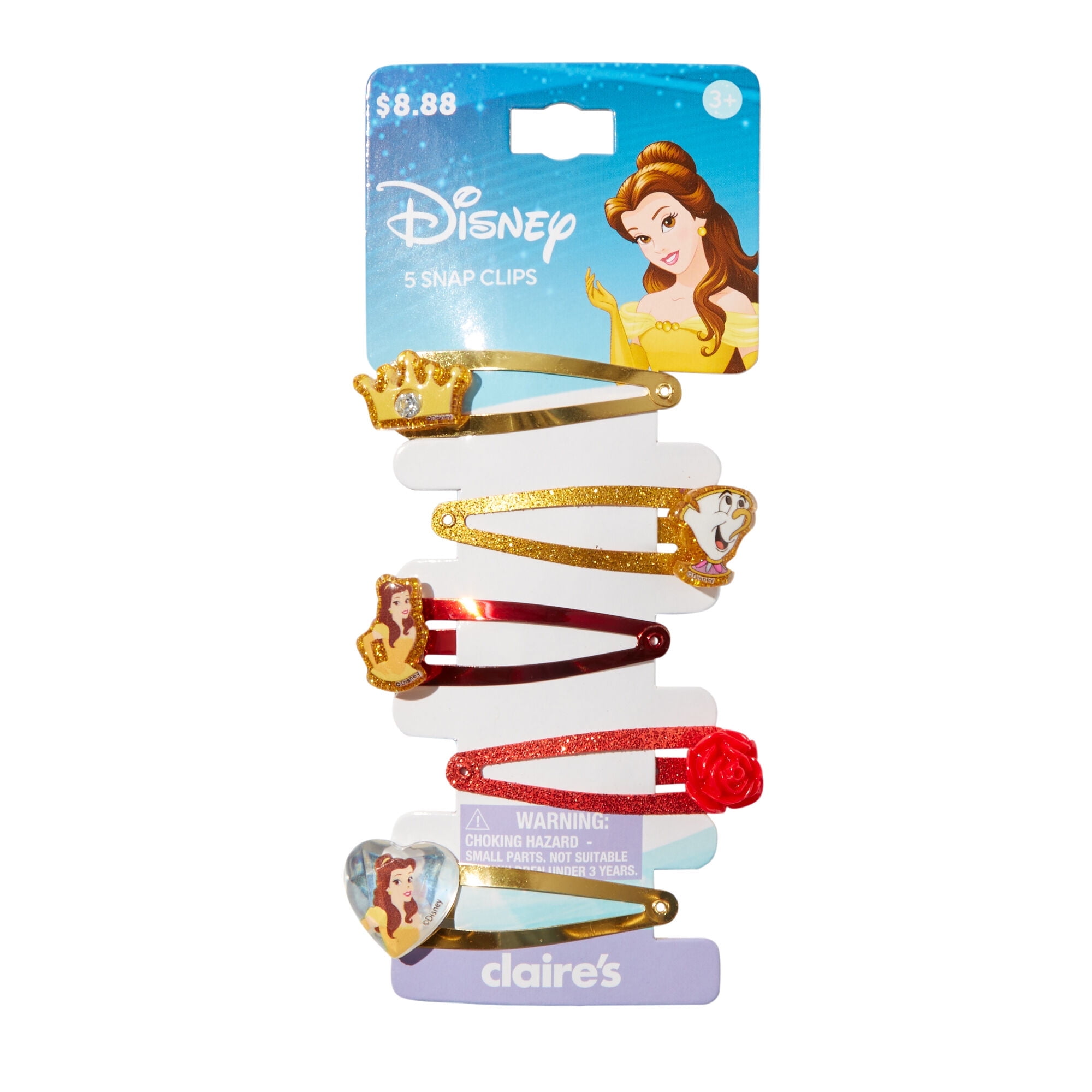 Claire's Disney Beauty and the Beast Little Girl Hair Clips with Charms ...