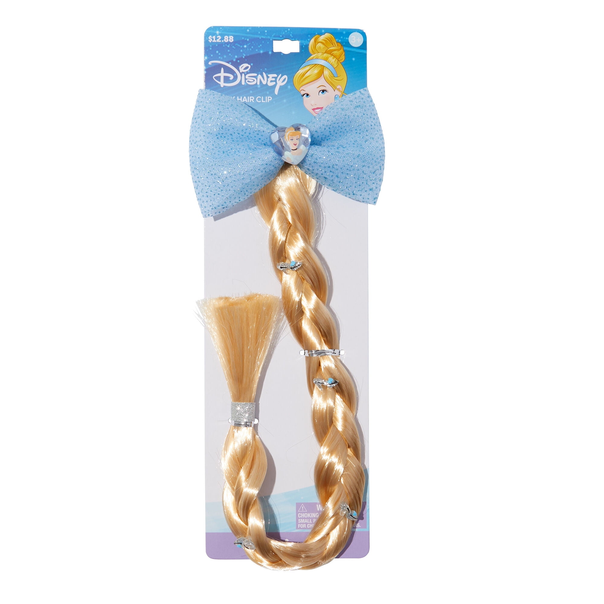 Claire's Disney Cinderella Blue Sparkle Blow and Blonde Braide Faux ...