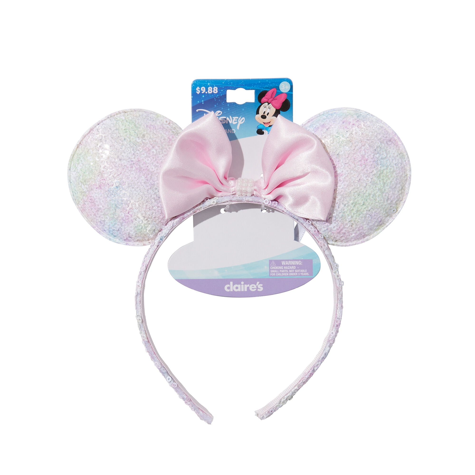 Claire's Disney Classic Pink Glitter Princess Ears Headband, Sparkle ...