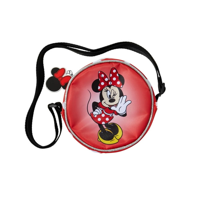 Claire's Disney Minnie Mouse Round Crossbody Purse with Adjustable ...