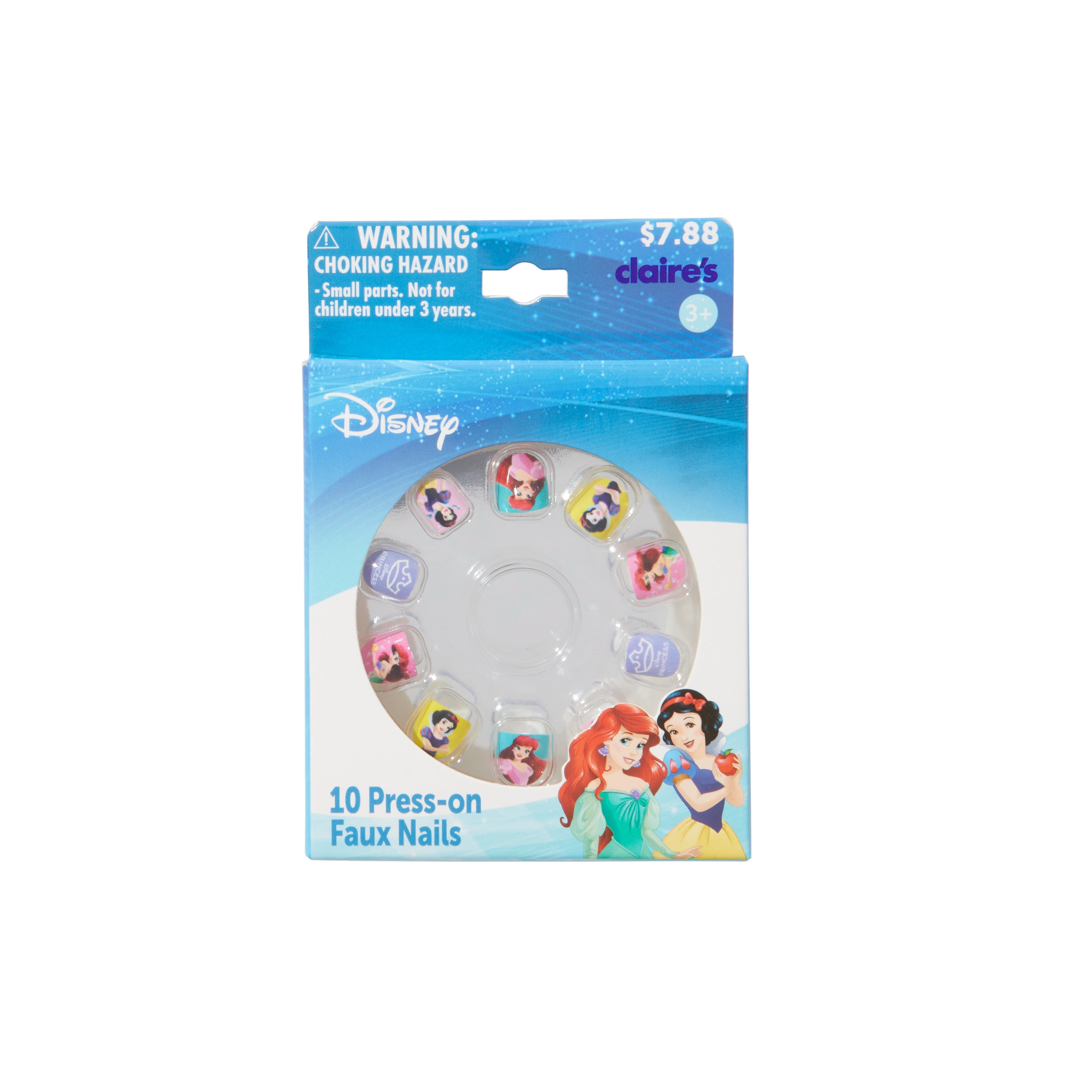 Claire's Disney Princess Faux Nail Set with Ariel and Snow White ...