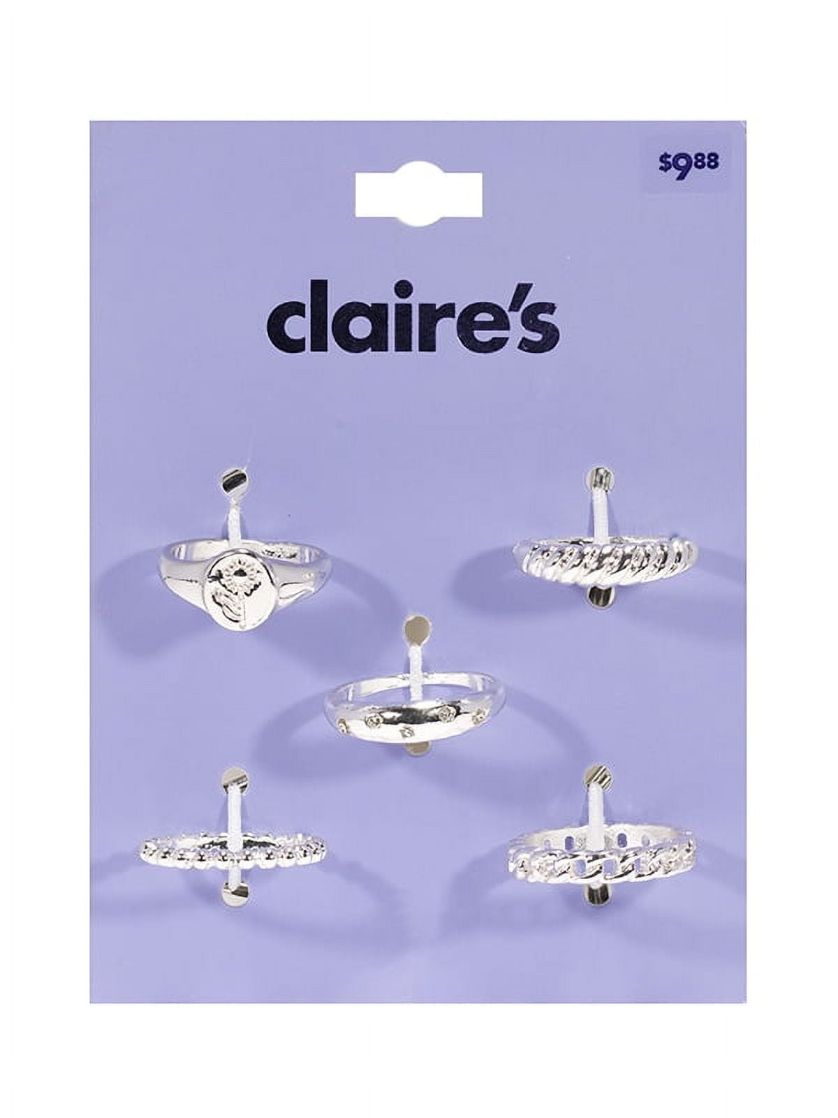 Claire's Girls 5On Silver Chain Rng - Walmart.com
