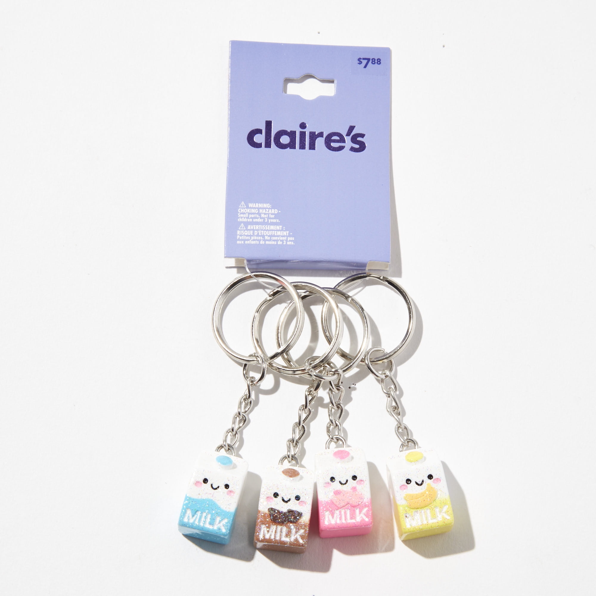 Claire's Girls Best Friends Milk Carton Keyrings, 4-Pack, Small ...
