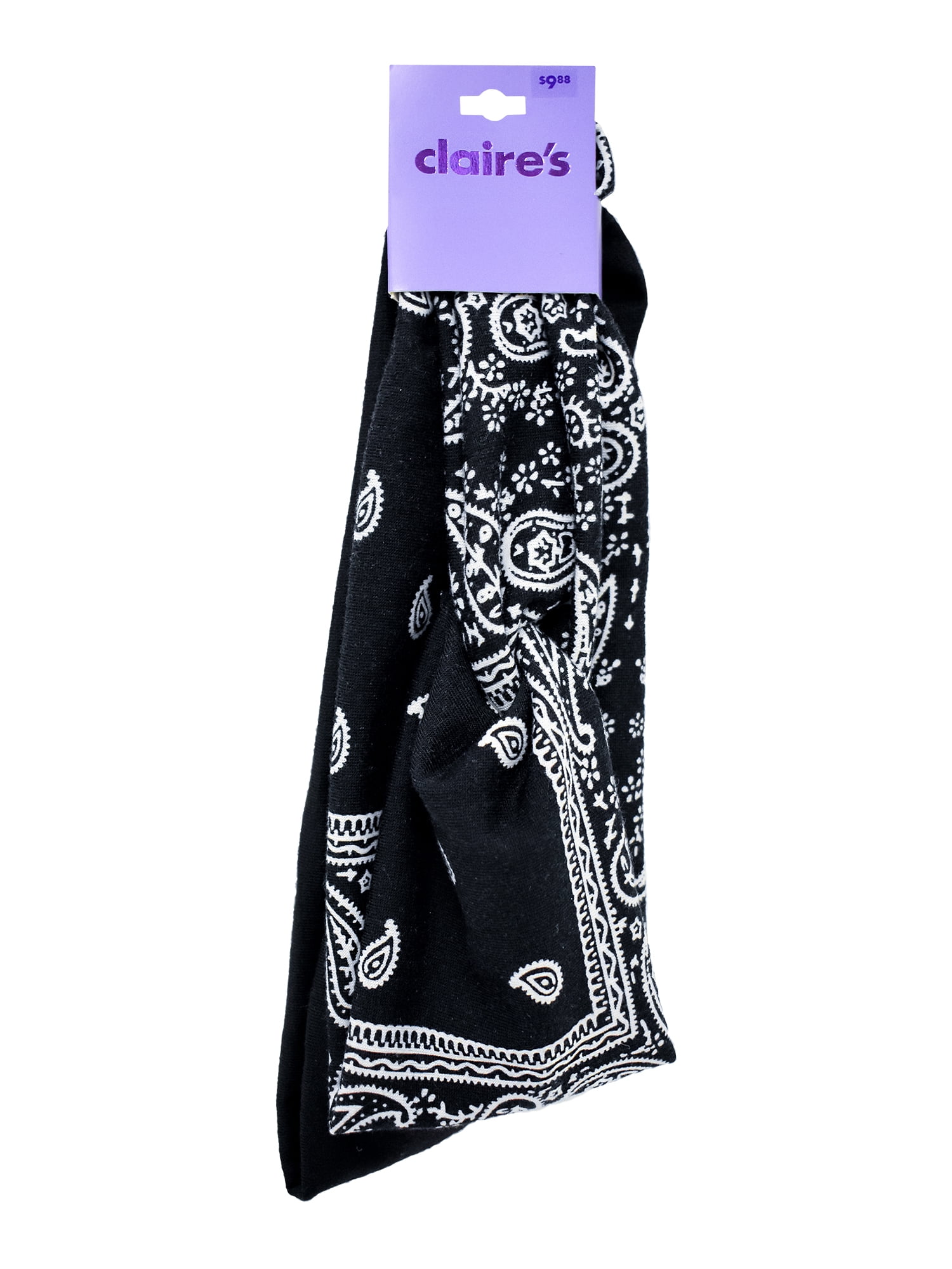 Claire's Girls Black Bandana And Black Twisted Headwraps Set, 2-Pack ...