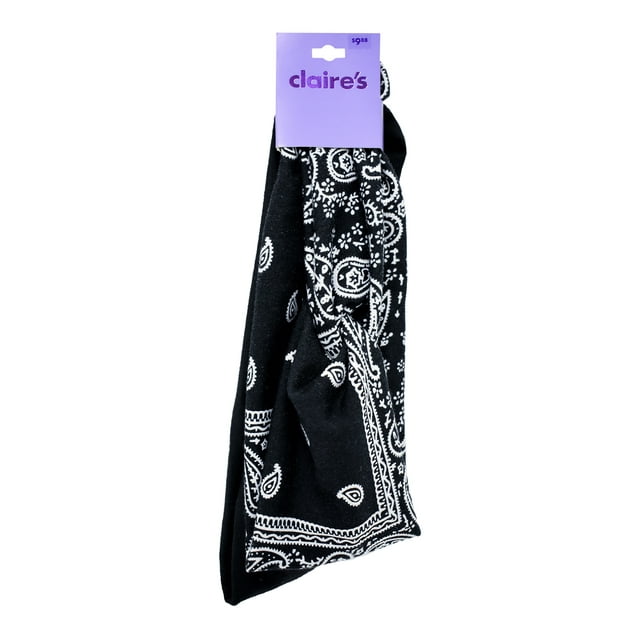 Claire's Girls Black Bandana And Black Twisted Headwraps Set, 2-Pack ...
