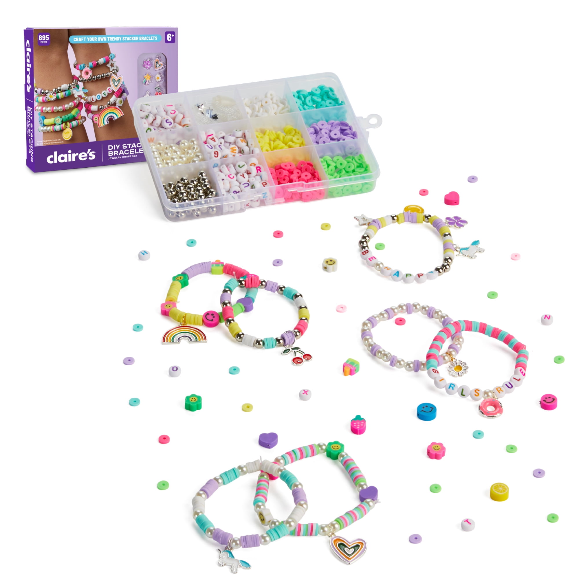 Claire’s® DIY Stacking Bracelets Jewelry Craft Set, Kids Craft Kit ...