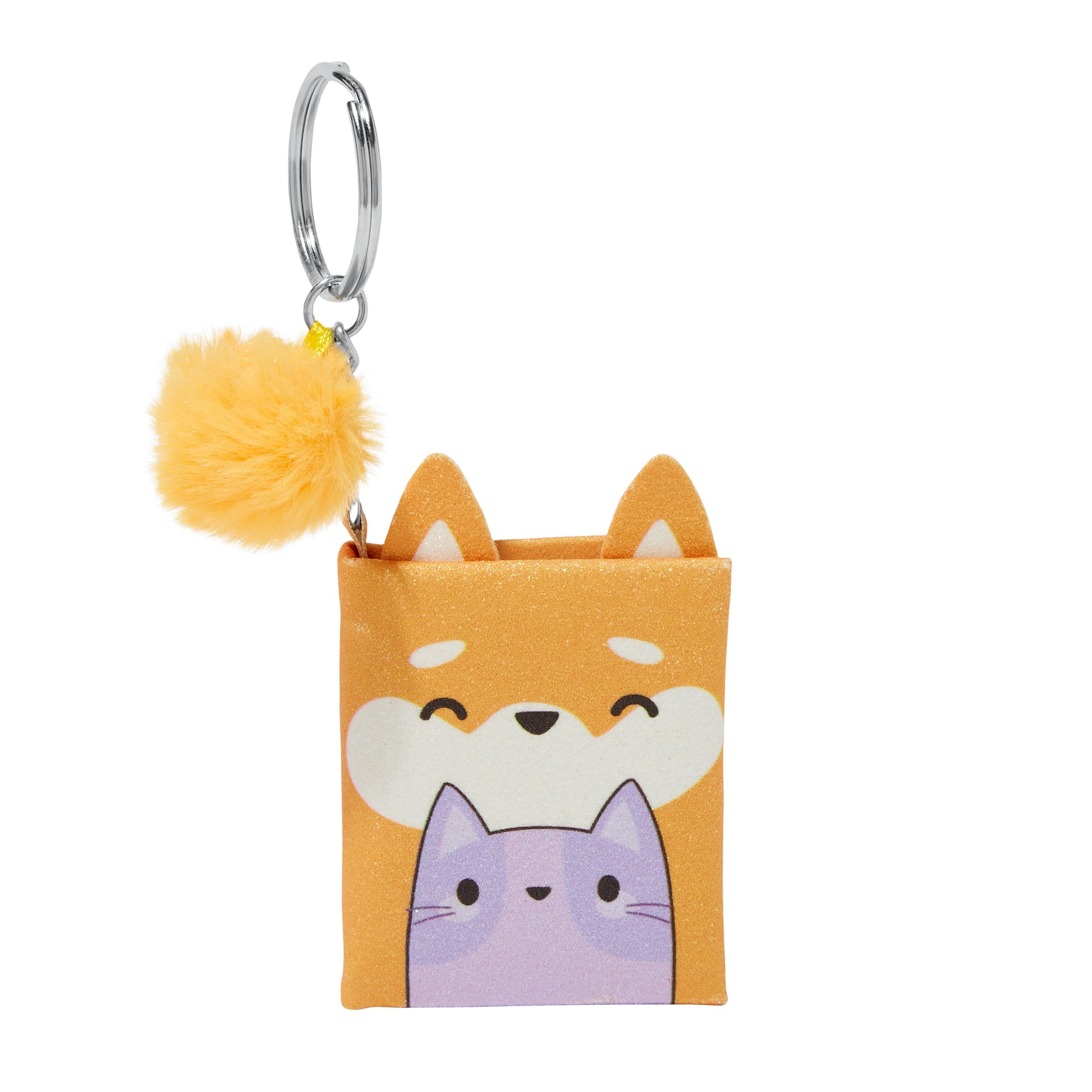 Claire's Orange Corgi and Purple Kitty Mini Diary on Metal Keychain ...