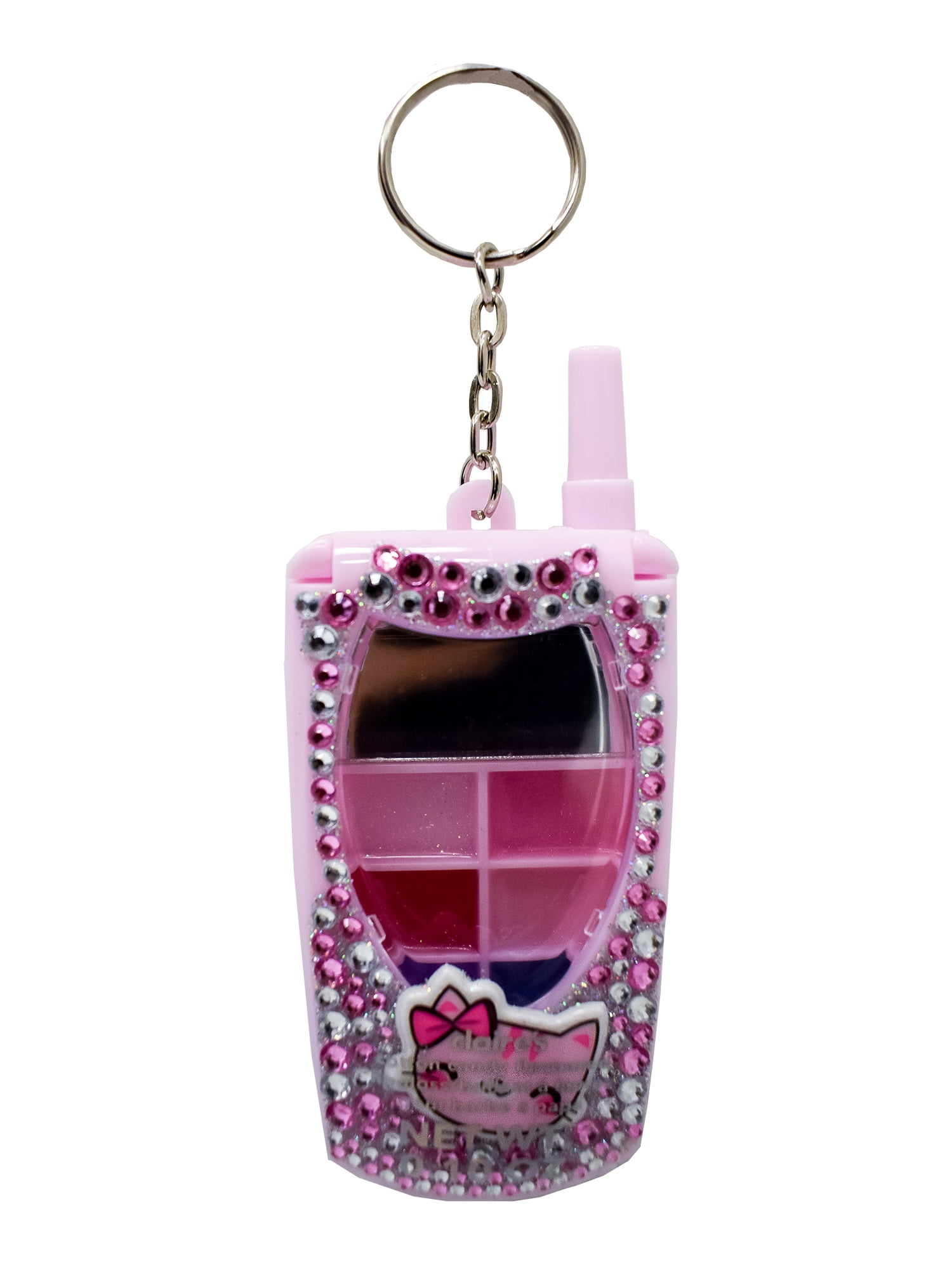 Claire's Girls Pink Kitten Rhinestone Flip Phone Lip Glosses on Chain ...