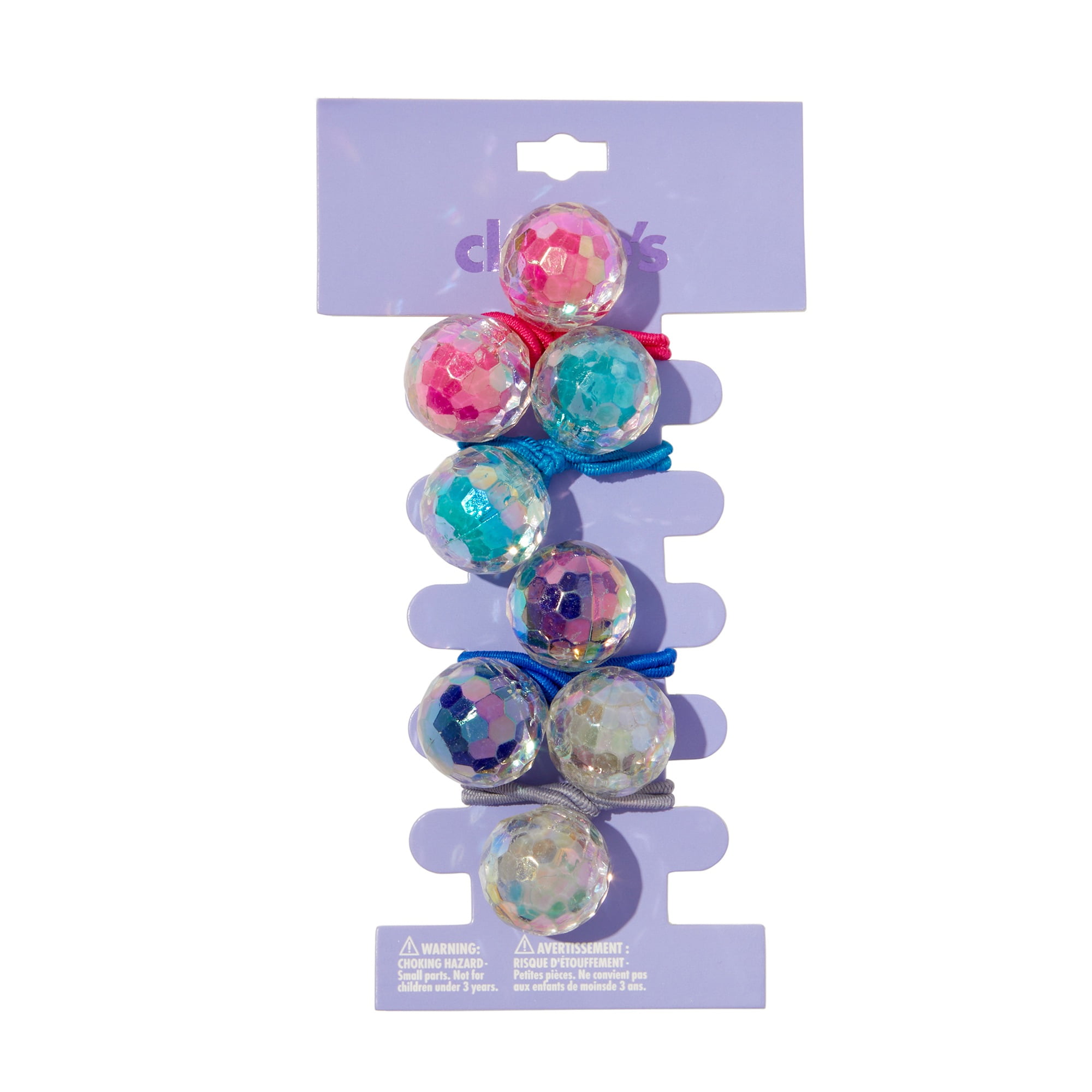 Claire's Girls Purple, Pink, Blue, and Silver Bobble Ponytail Holder ...