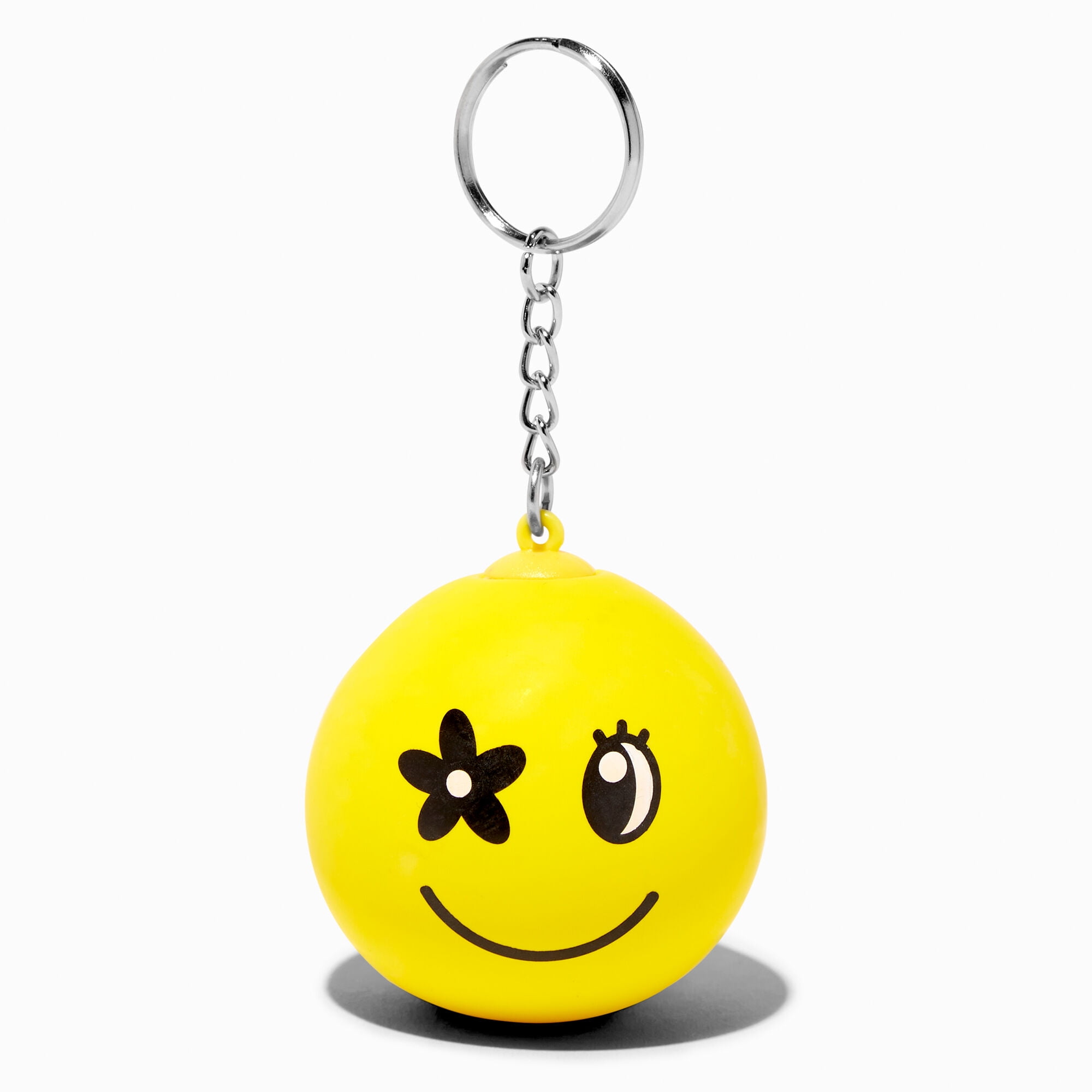 Claire's Happy Face Daisy Stress Ball Keychain, Metal - Walmart.com