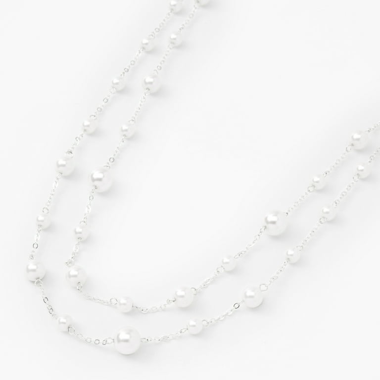 Claire s Layer Pearl Spacer Layer Necklace