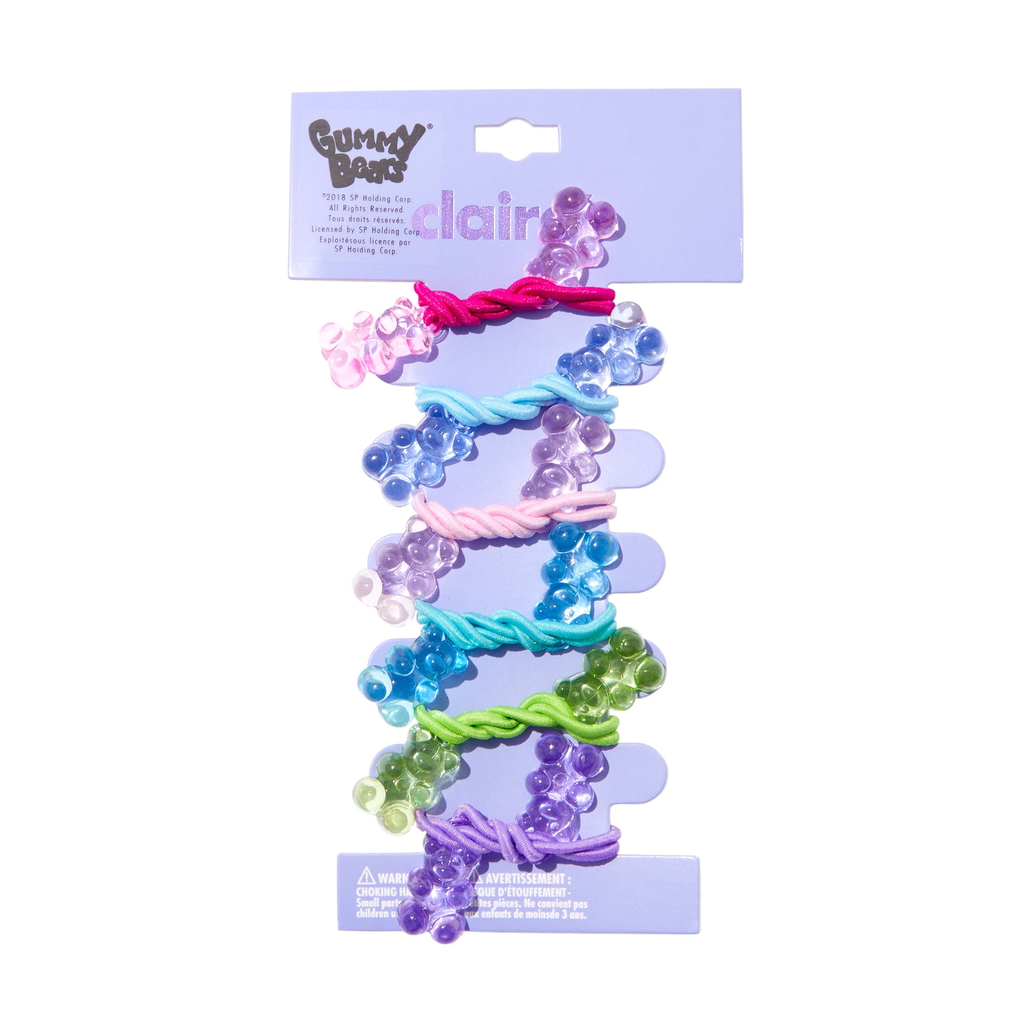 Claire's Girl's Multicolor Gummy Bears Ponytail Holder Hair Ties, 6 ...